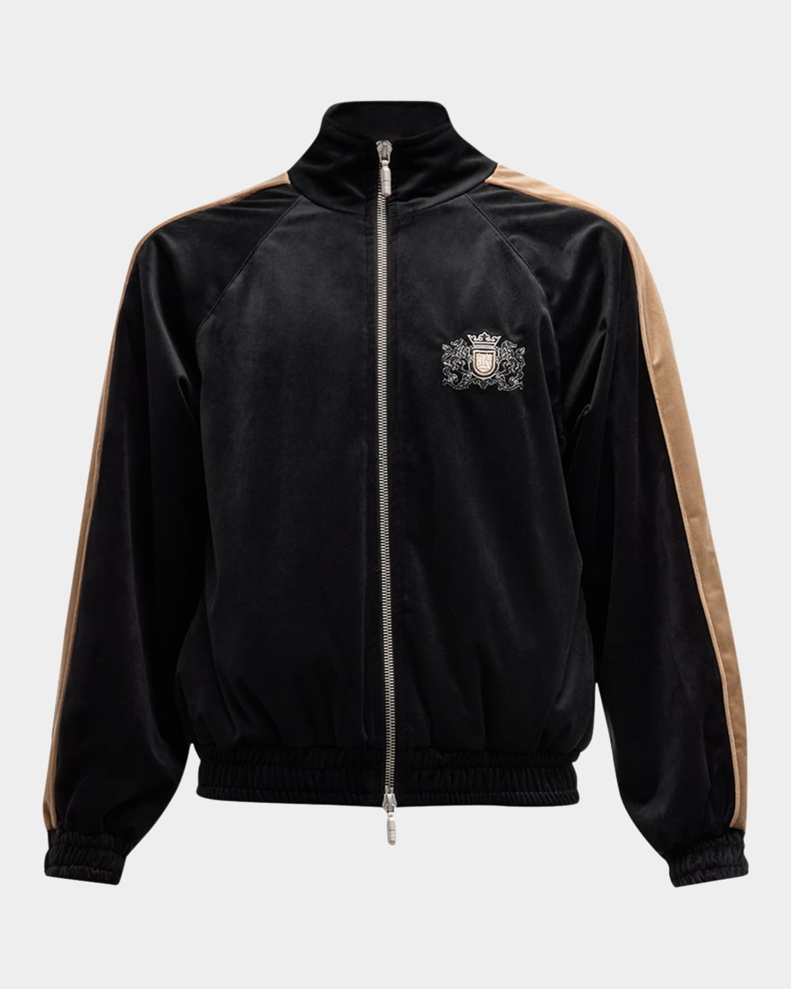 Rhude Men's Velvet Side-Stripe Crest Track Jacket | Neiman Marcus