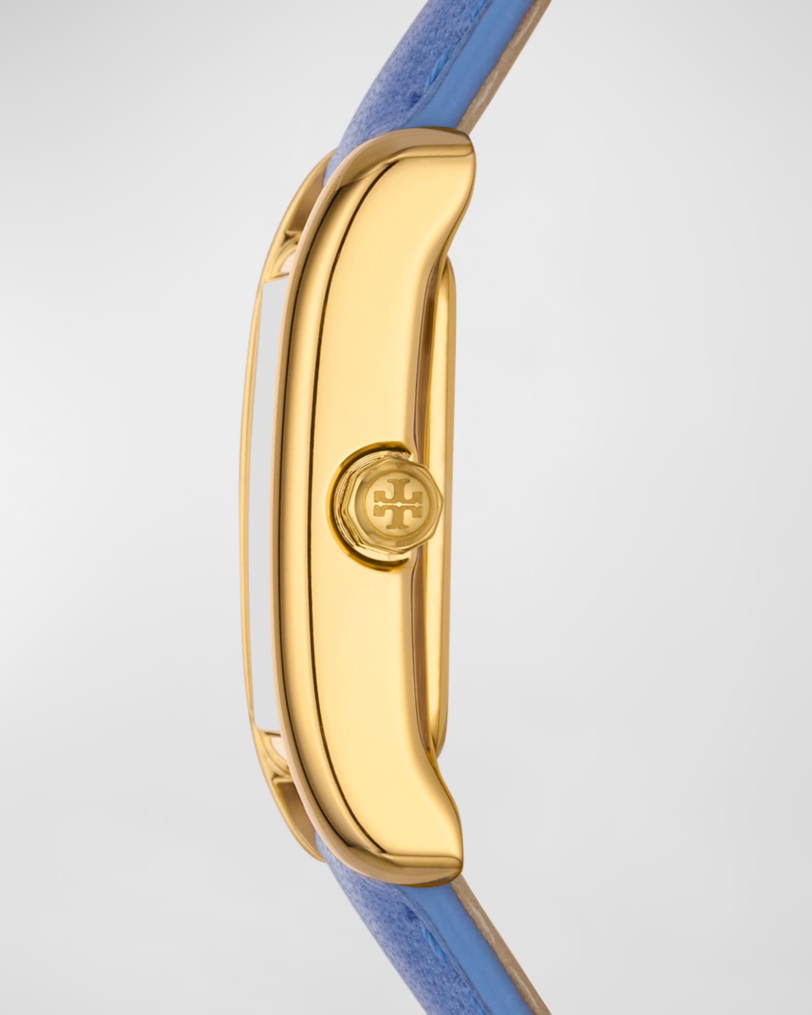 Tory Burch The Eleanor Mini Two-Hand Blue Leather Watch | Neiman Marcus