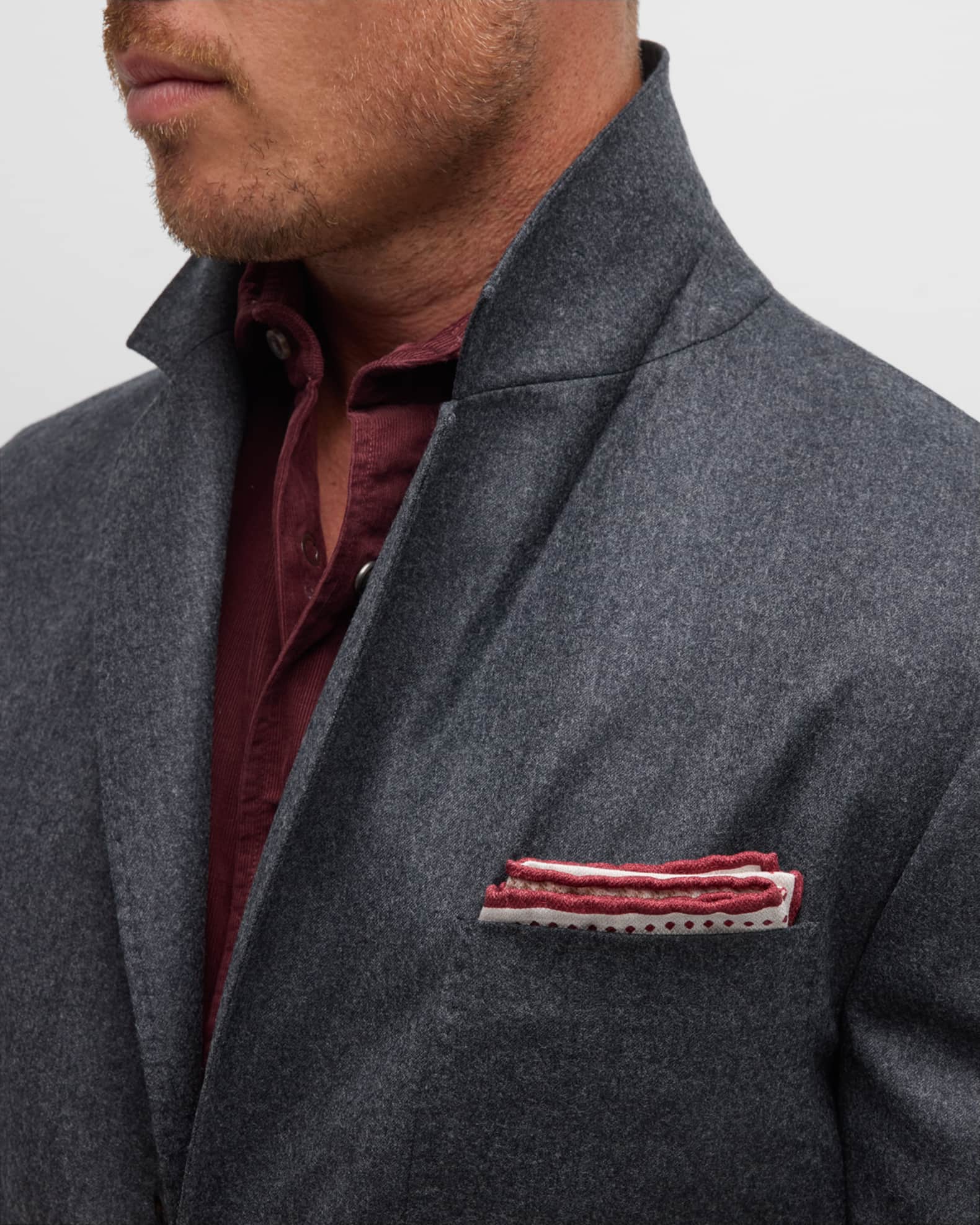 Brunello Cucinelli Men's Wool Flannel Patch-Pocket Suit | Neiman Marcus