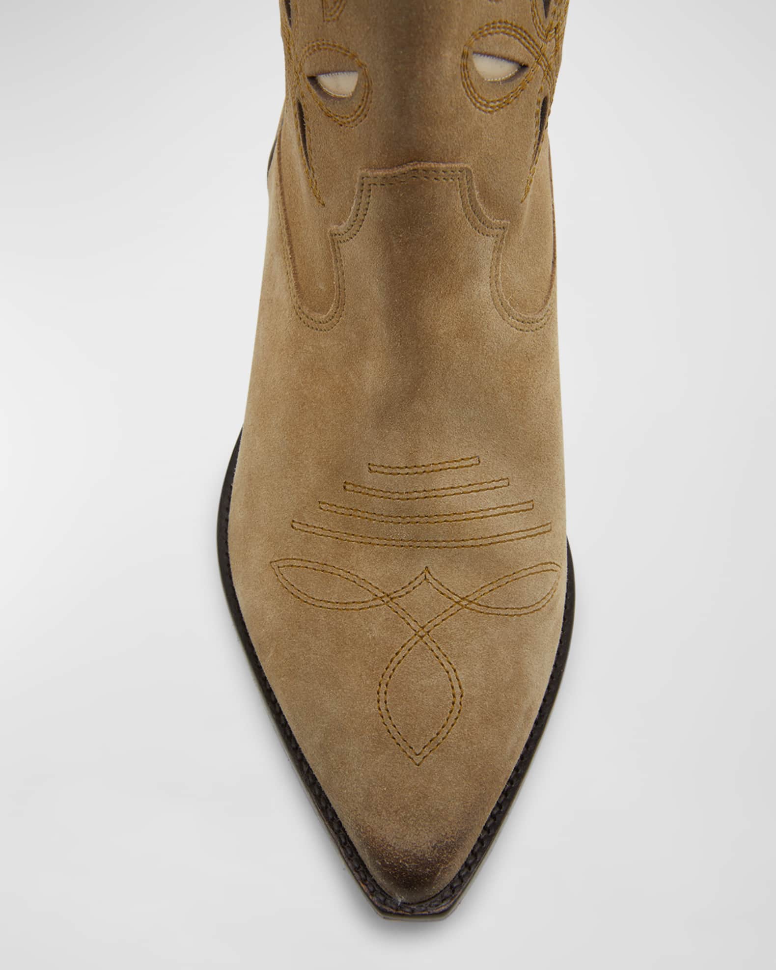 Isabel Marant Duerto Perforated Suede Western Boots | Neiman Marcus