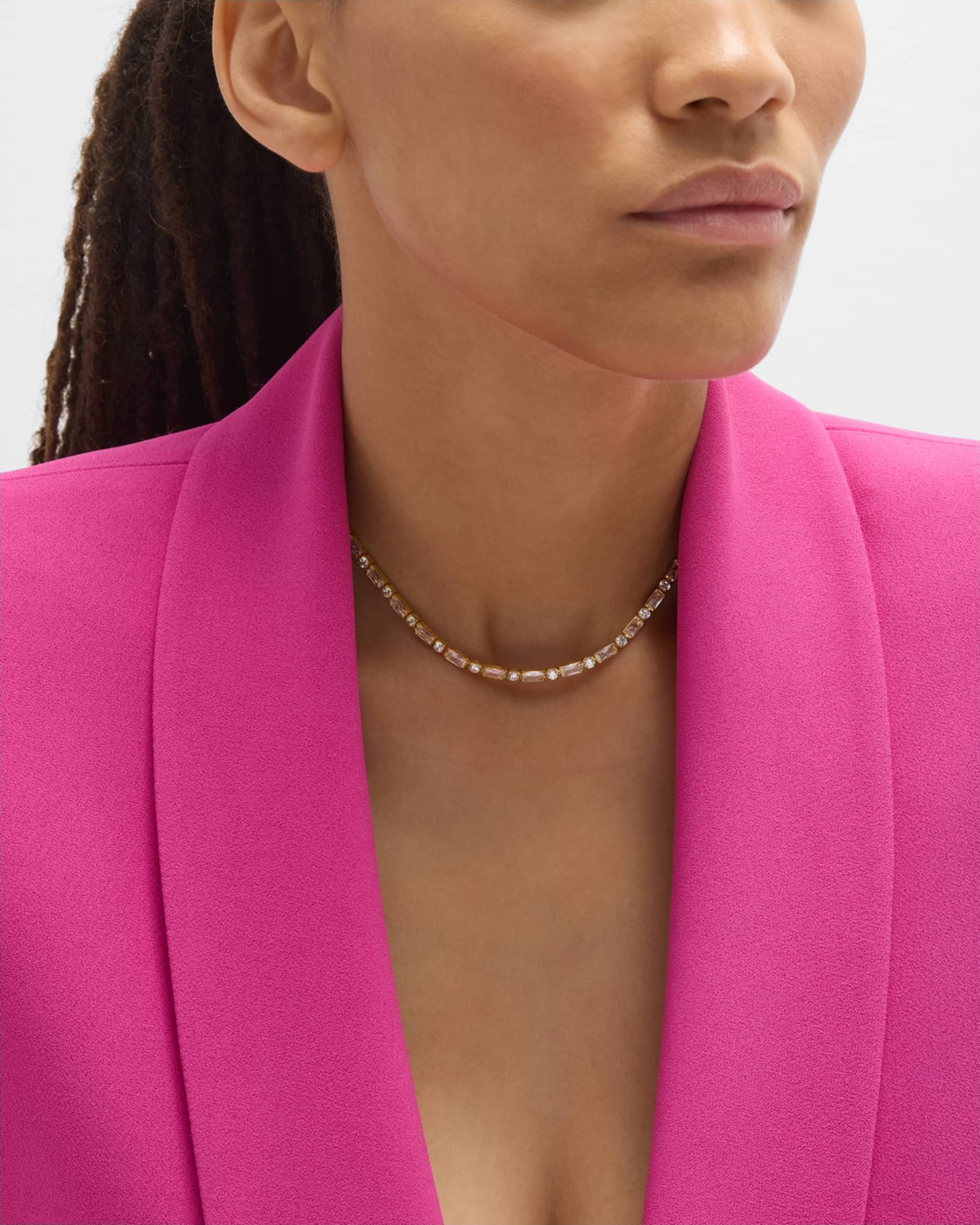 BaubleBar Kerri 18K Gold Plated Tennis Necklace | Neiman Marcus