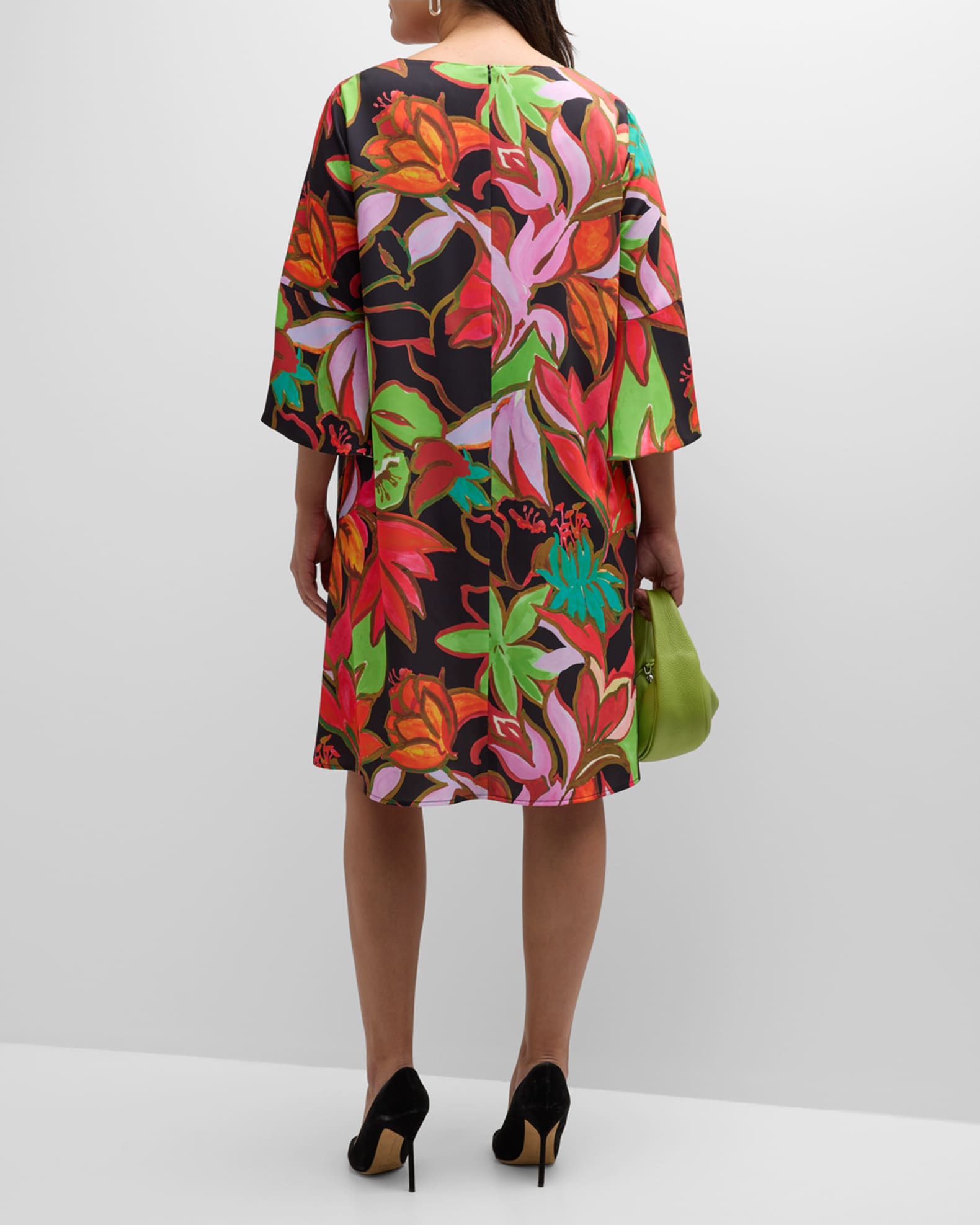 Caroline Rose Plus Plus Size Bella Tropical Moonlight Midi Dress ...