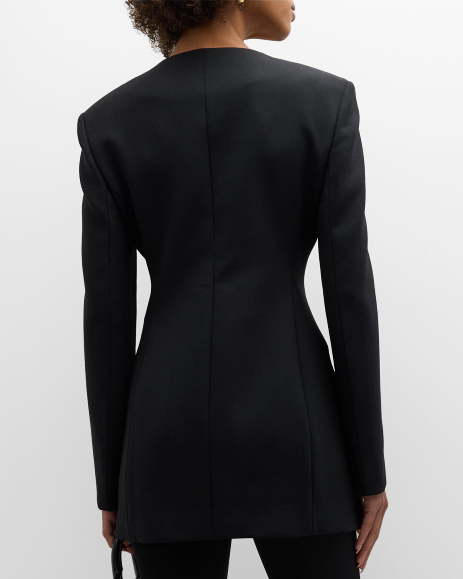RECTO Signature Curved Neck Long Jacket | Neiman Marcus