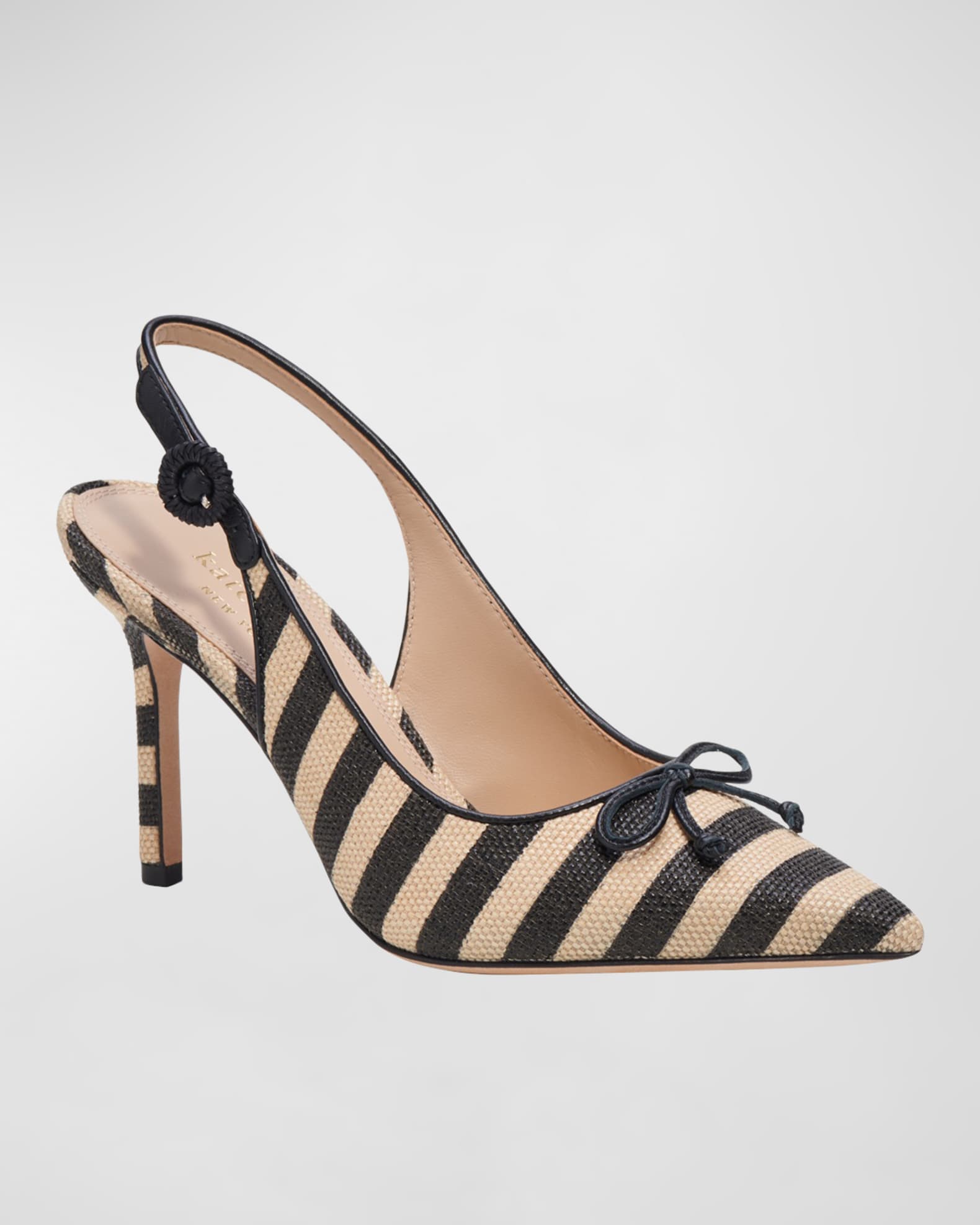 kate spade new york veronica slingback raffia and leather pumps ...