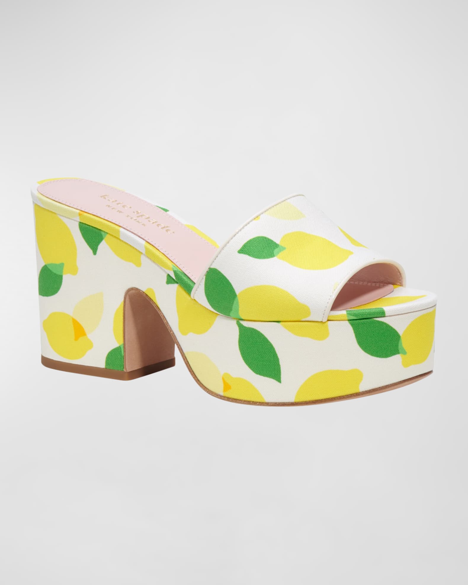 kate spade new york ibiza lemon platform slide sandals | Neiman Marcus