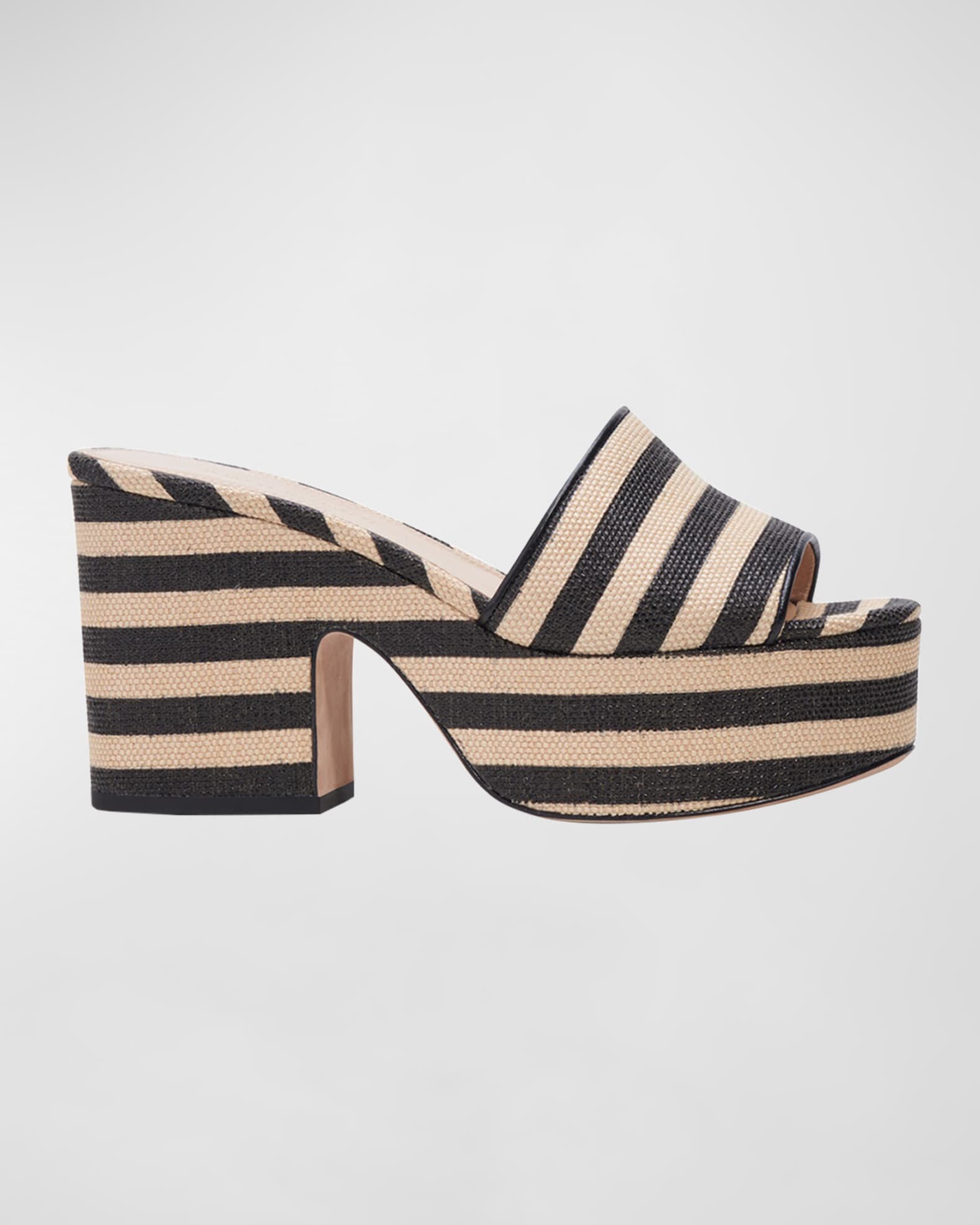 kate spade new york ibiza raffia platform slide sandals | Neiman Marcus