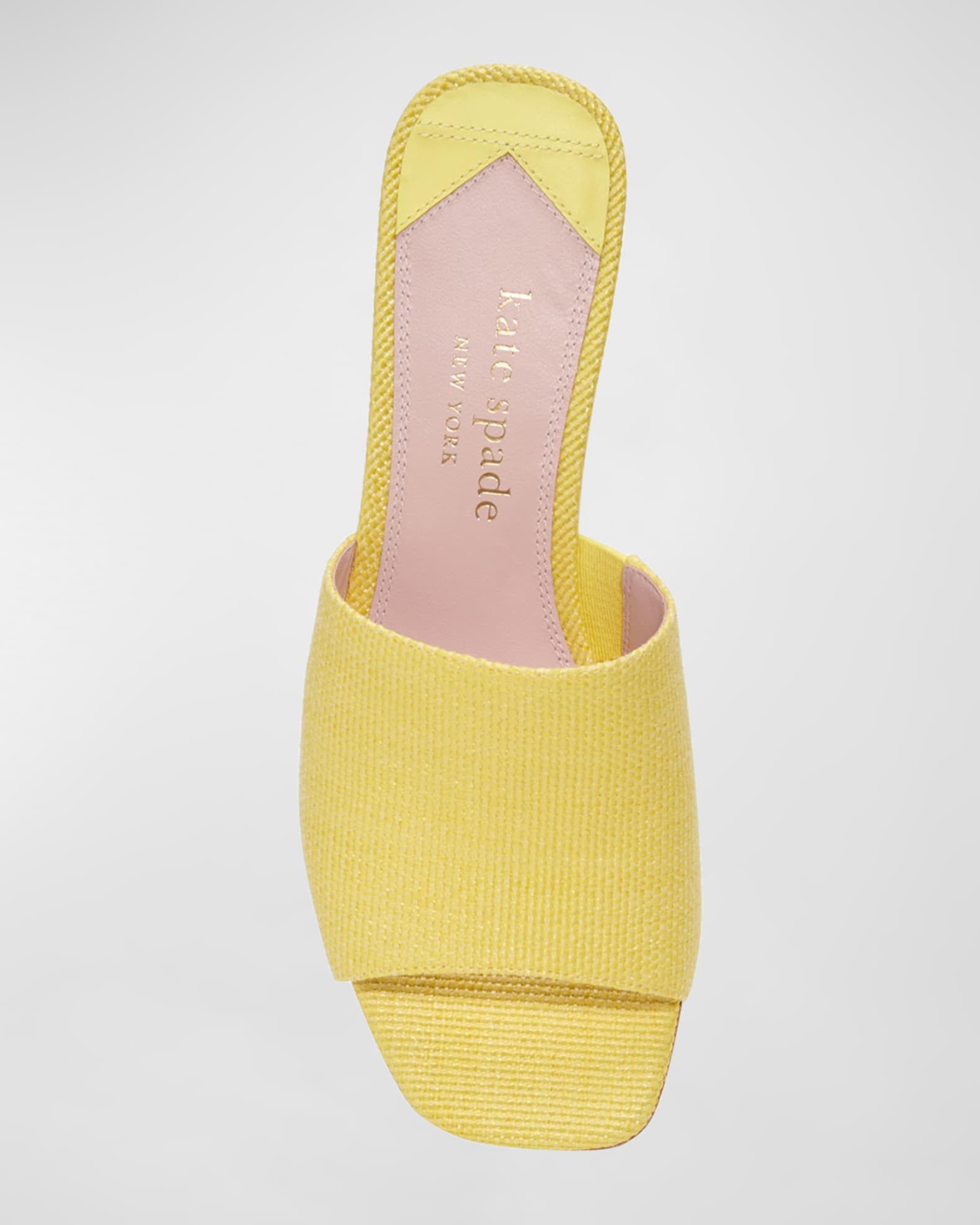 kate spade new york citrus raffia and leather mule sandals | Neiman Marcus