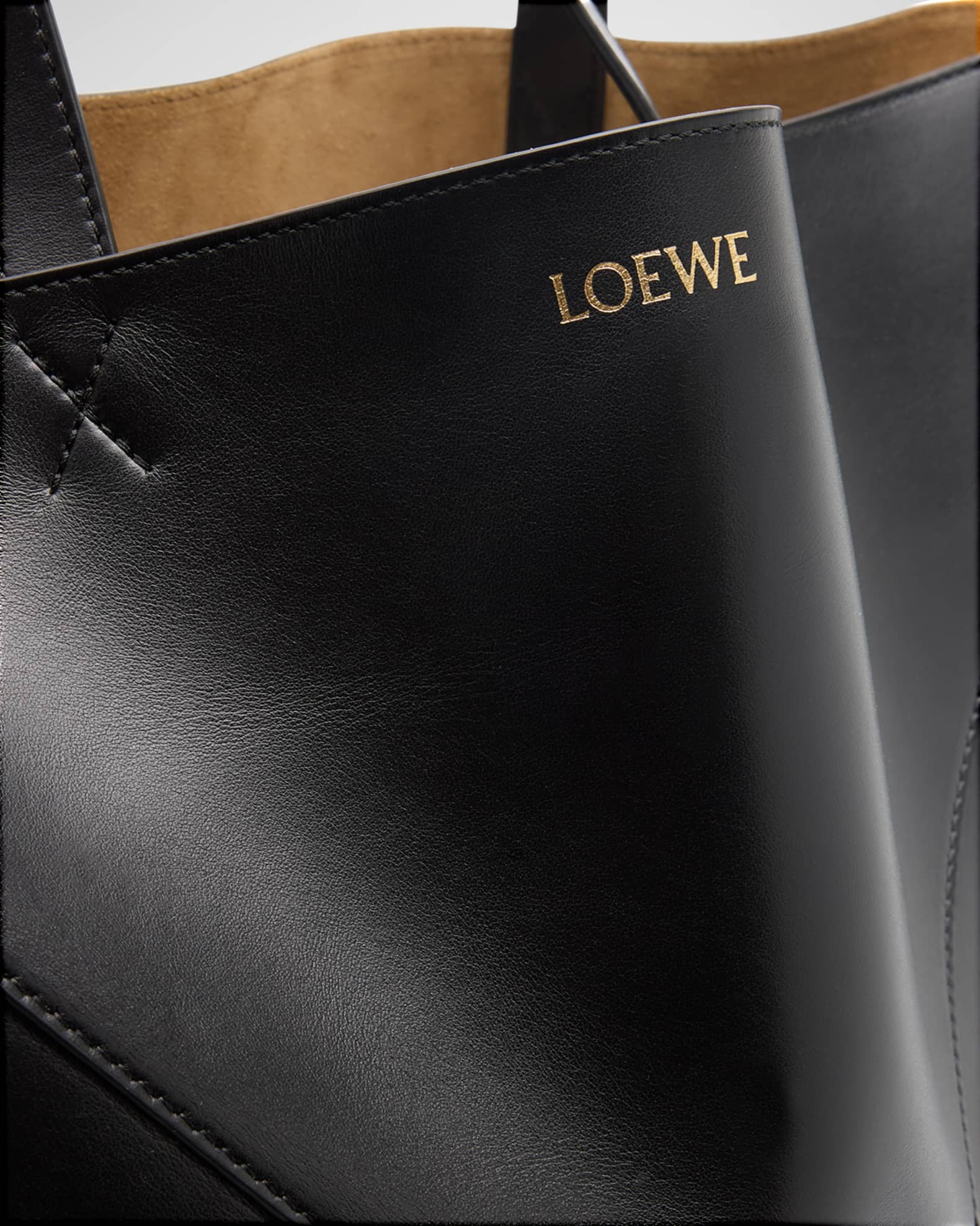 Loewe Puzzle Fold Large Tote Bag in Shiny Leather | Neiman Marcus