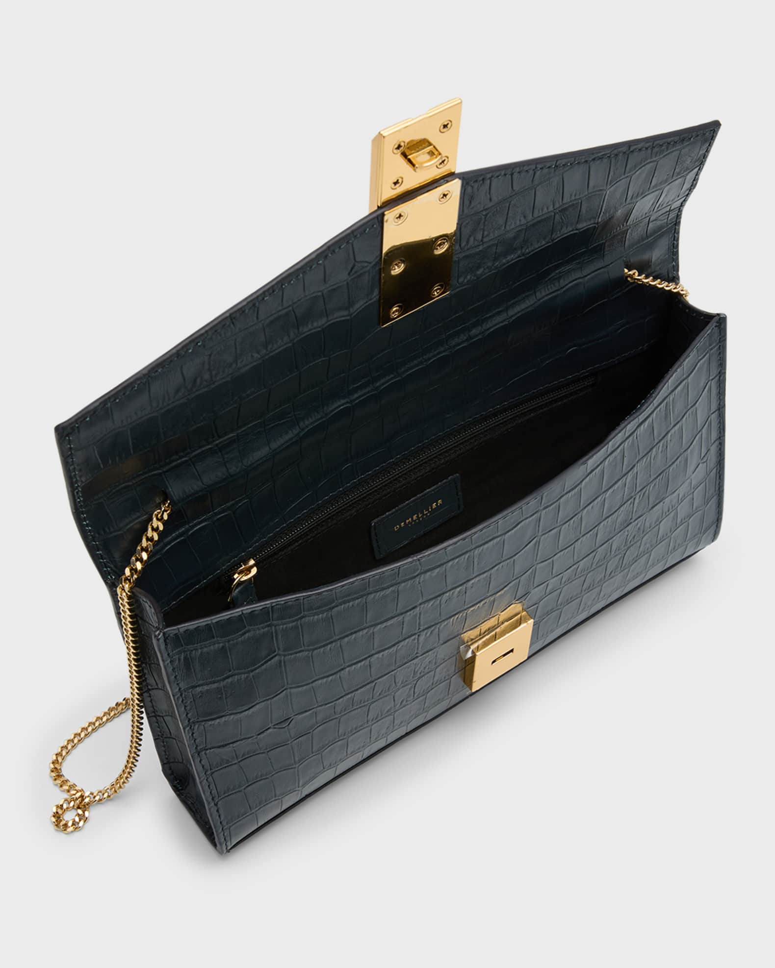 DeMellier Vancouver Croc-Embossed Clutch Bag | Neiman Marcus
