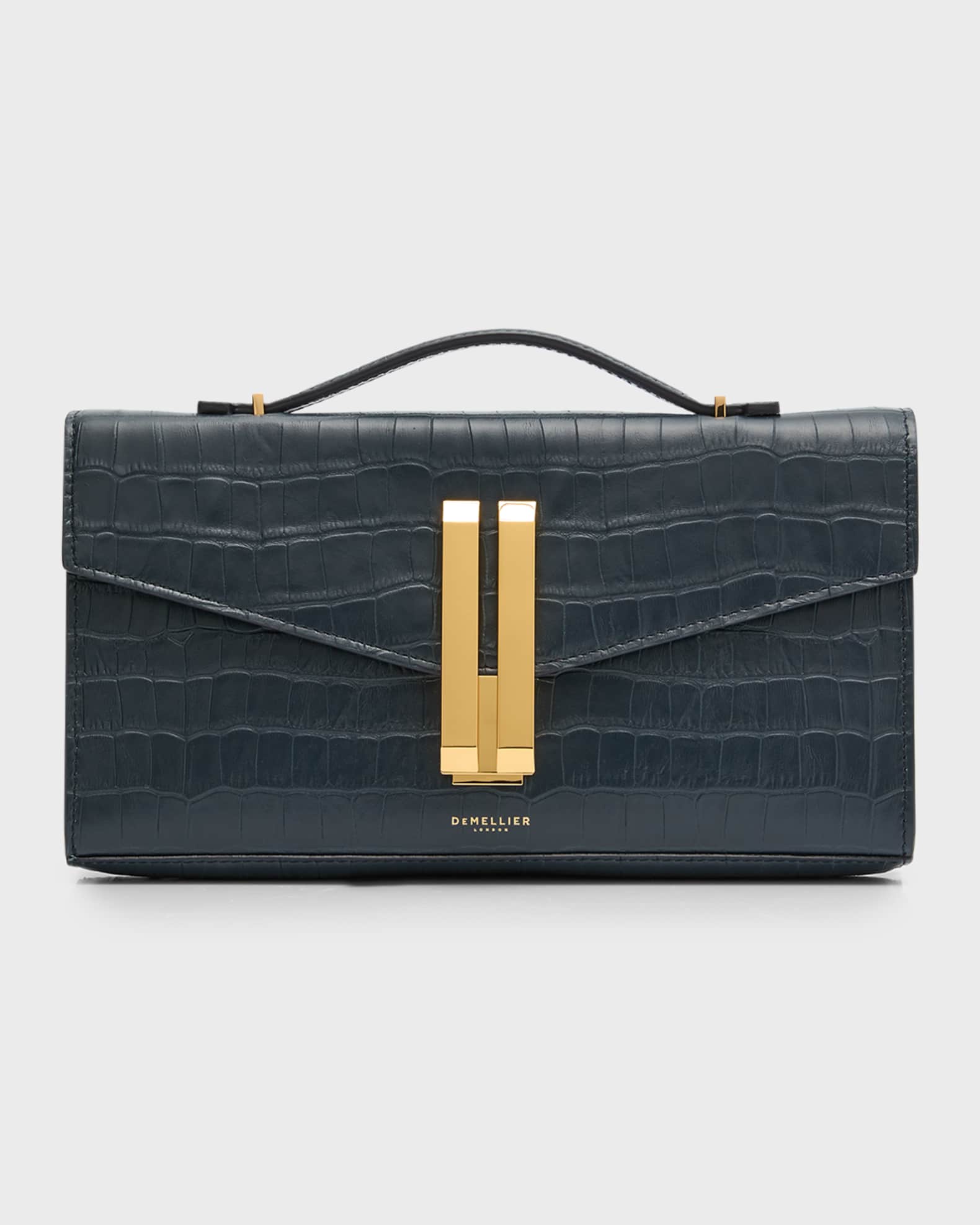 DeMellier Vancouver Croc-Embossed Clutch Bag | Neiman Marcus