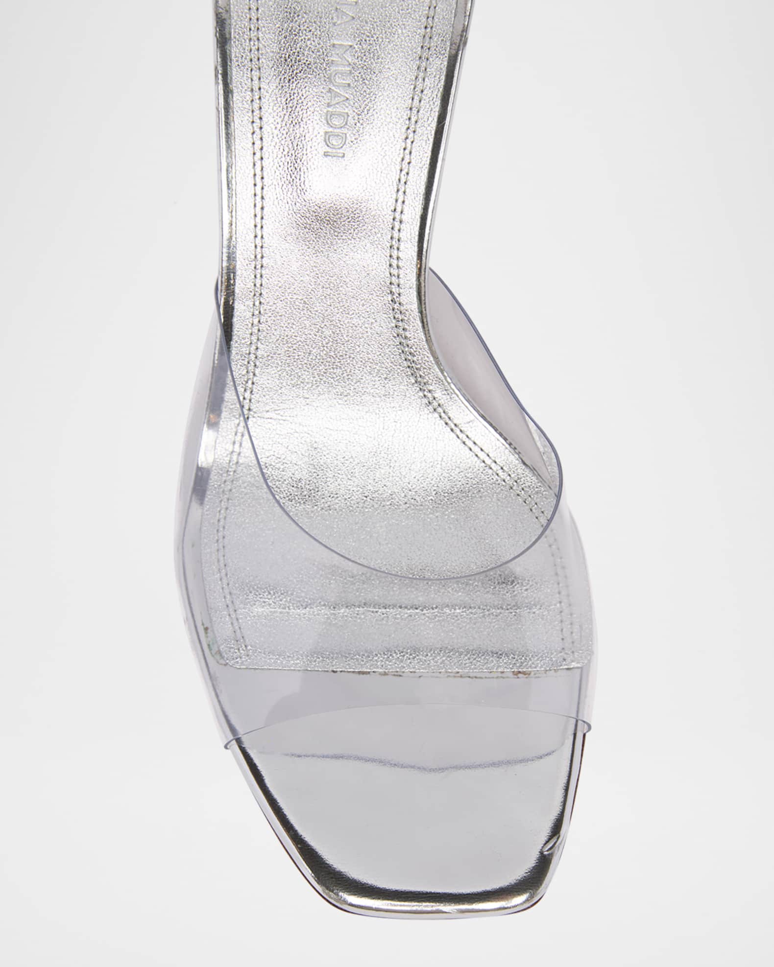 Amina Muaddi Lupita Transparent Mule Sandals | Neiman Marcus