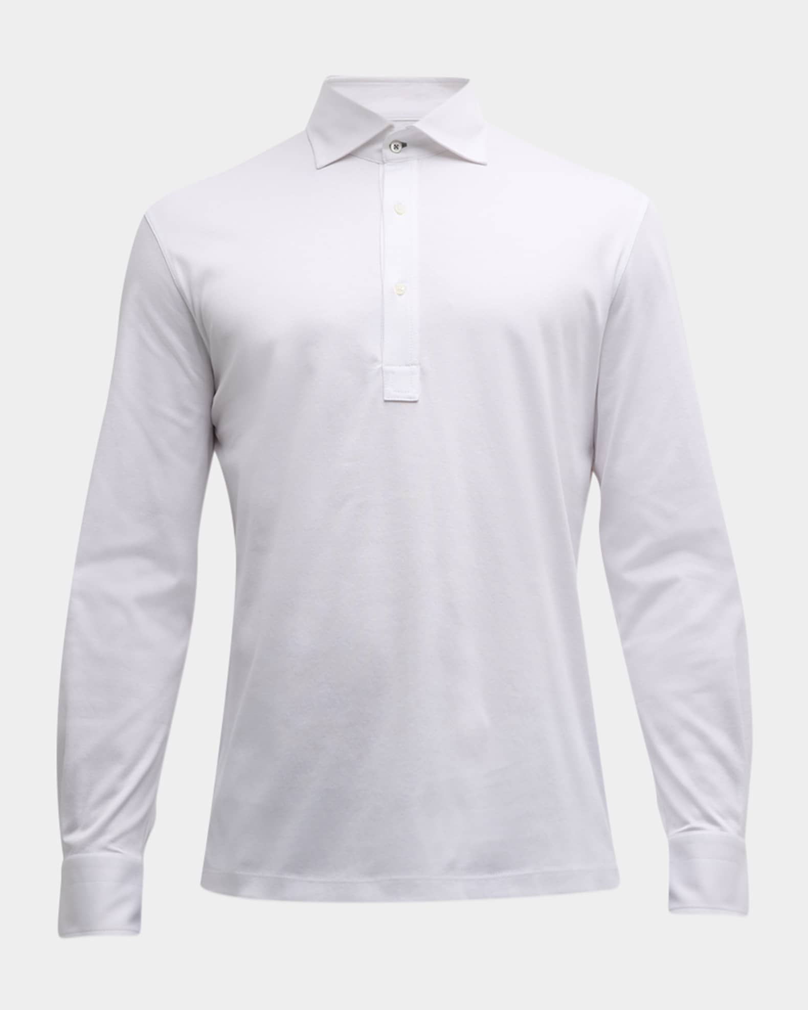 Brunello Cucinelli Men's Cotton Three-Button Polo Shirt | Neiman Marcus