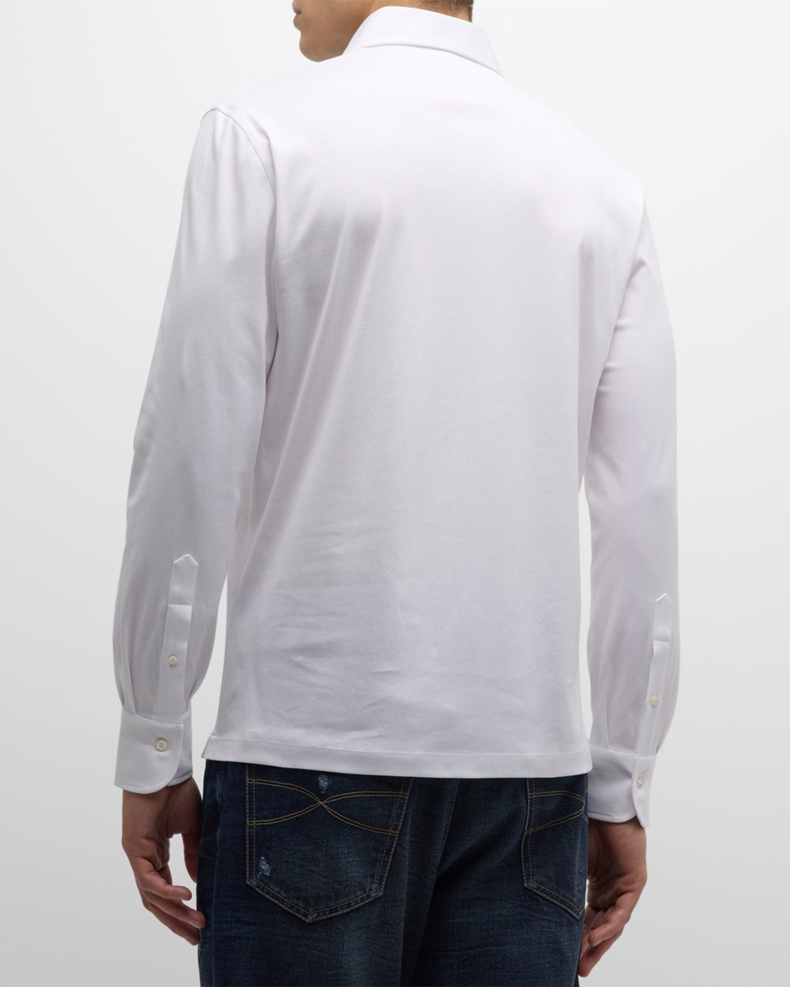 Brunello Cucinelli Men's Cotton Three-Button Polo Shirt | Neiman Marcus