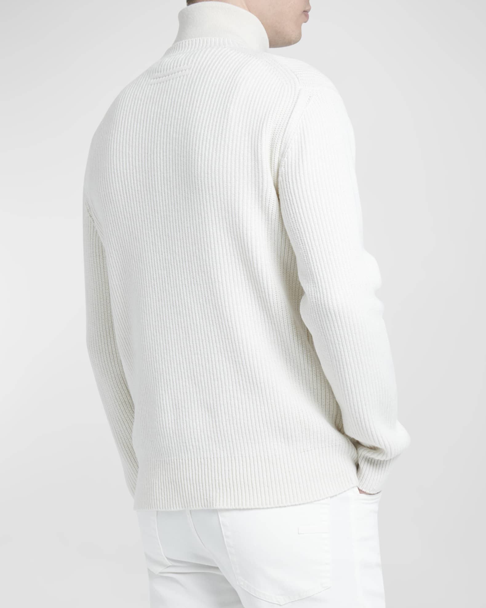 ZEGNA Men's Cashmere Rib Crewneck Sweater | Neiman Marcus