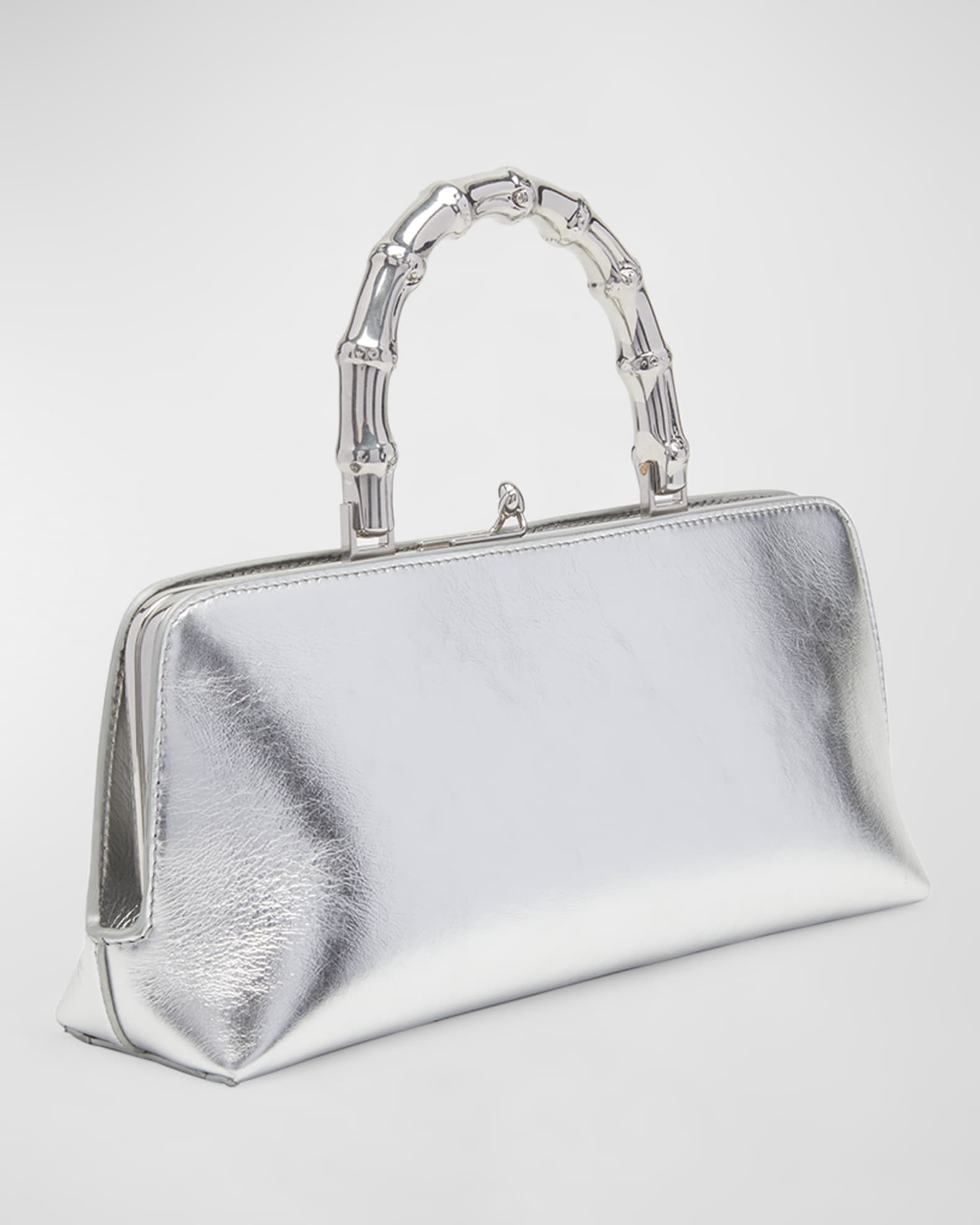Jil Sander Goji Small Metallic Leather Top-Handle Bag | Neiman Marcus