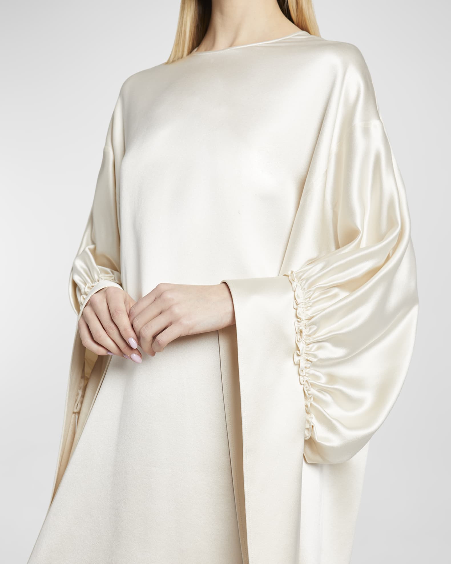 JW Anderson Gathered Tab-Sleeve Mini Shift Dress | Neiman Marcus