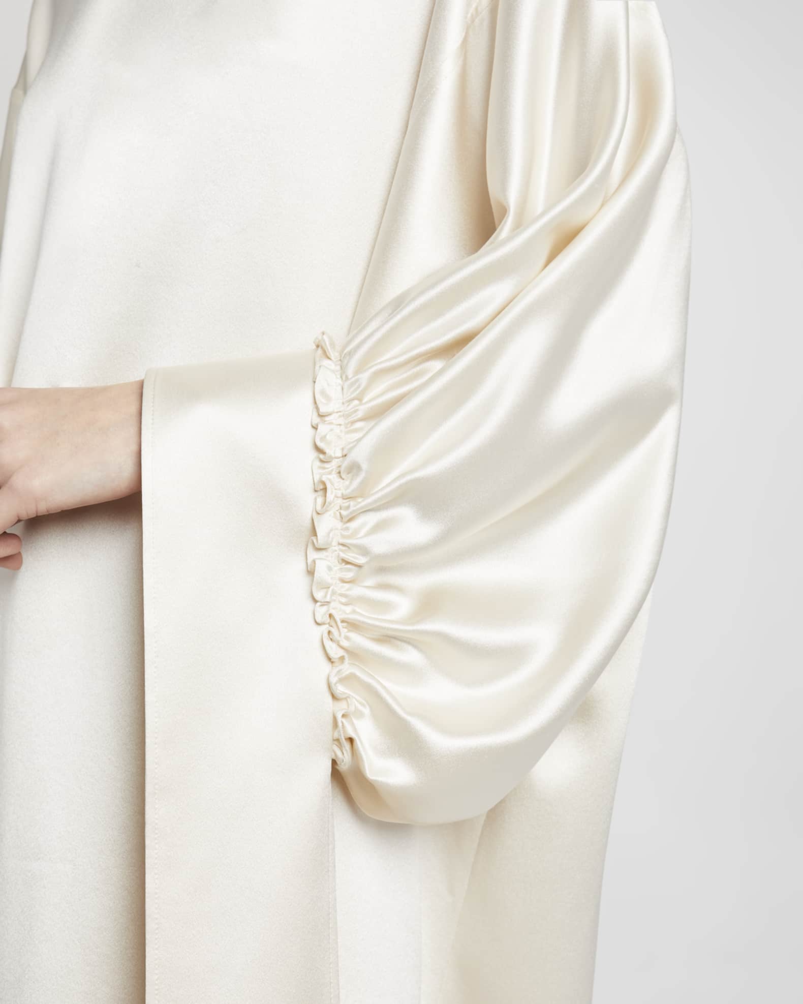 JW Anderson Gathered Tab-Sleeve Mini Shift Dress | Neiman Marcus