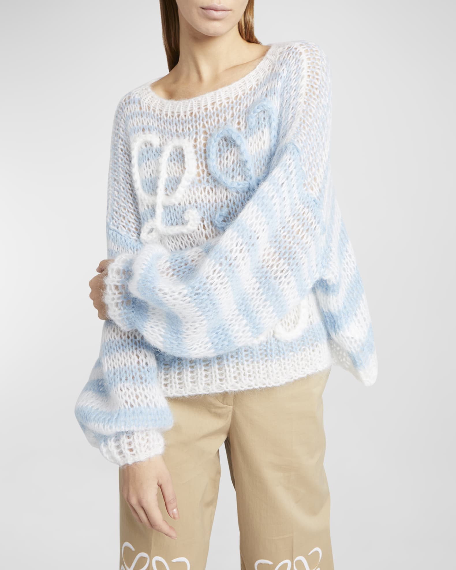 Loewe Striped Anagram Knit Sweater | Neiman Marcus