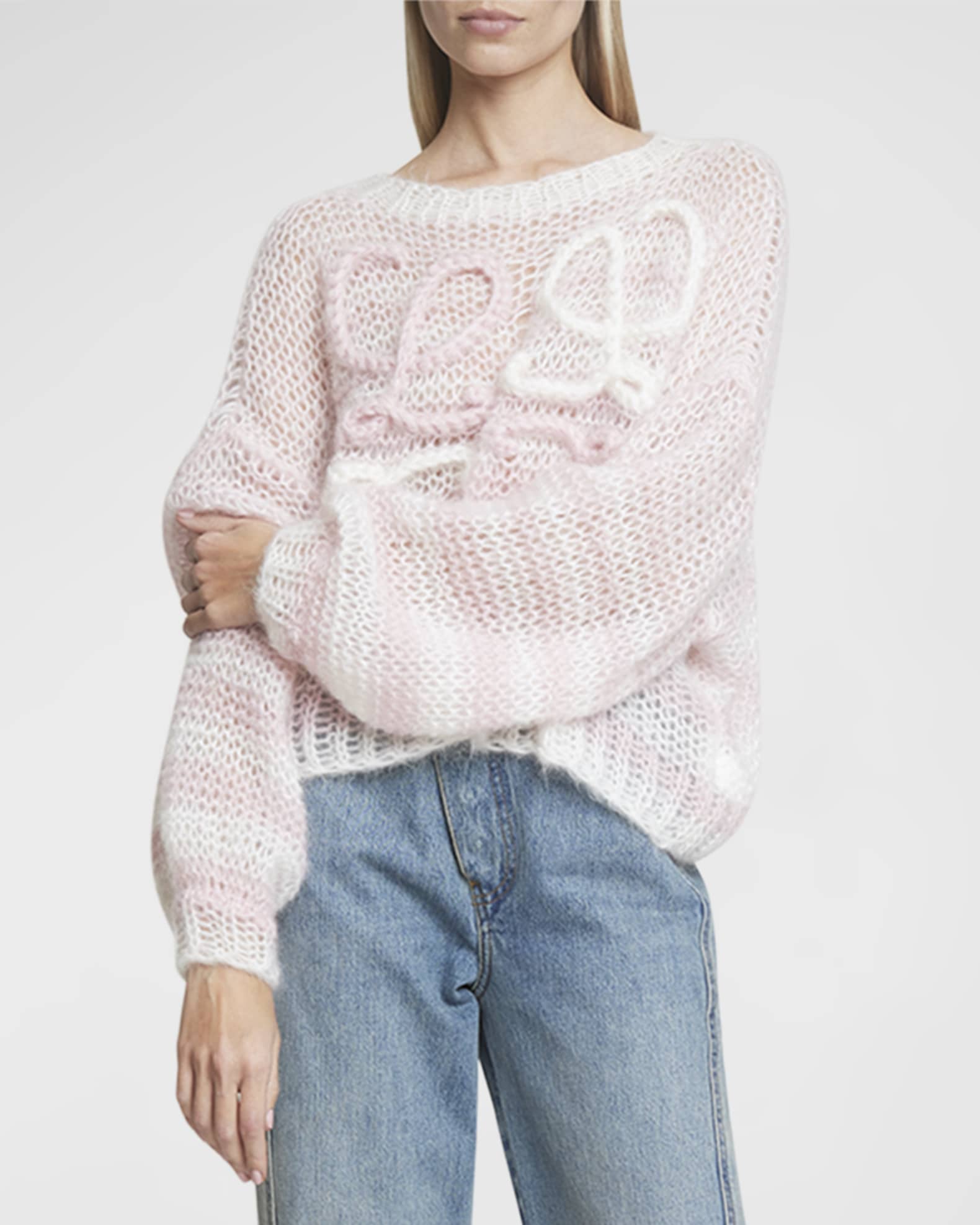 Loewe Striped Anagram Knit Sweater | Neiman Marcus