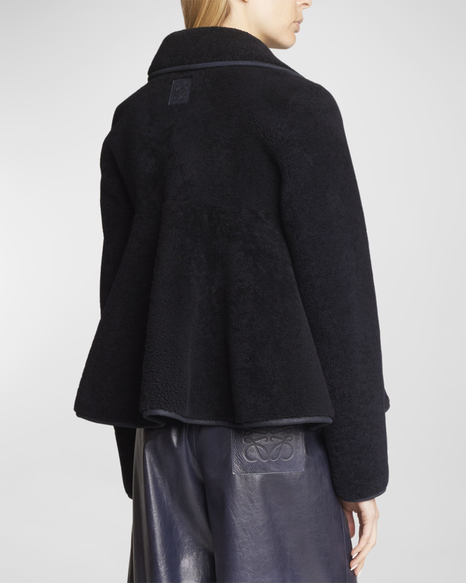 Loewe Short Trapeze Shearling Jacket | Neiman Marcus