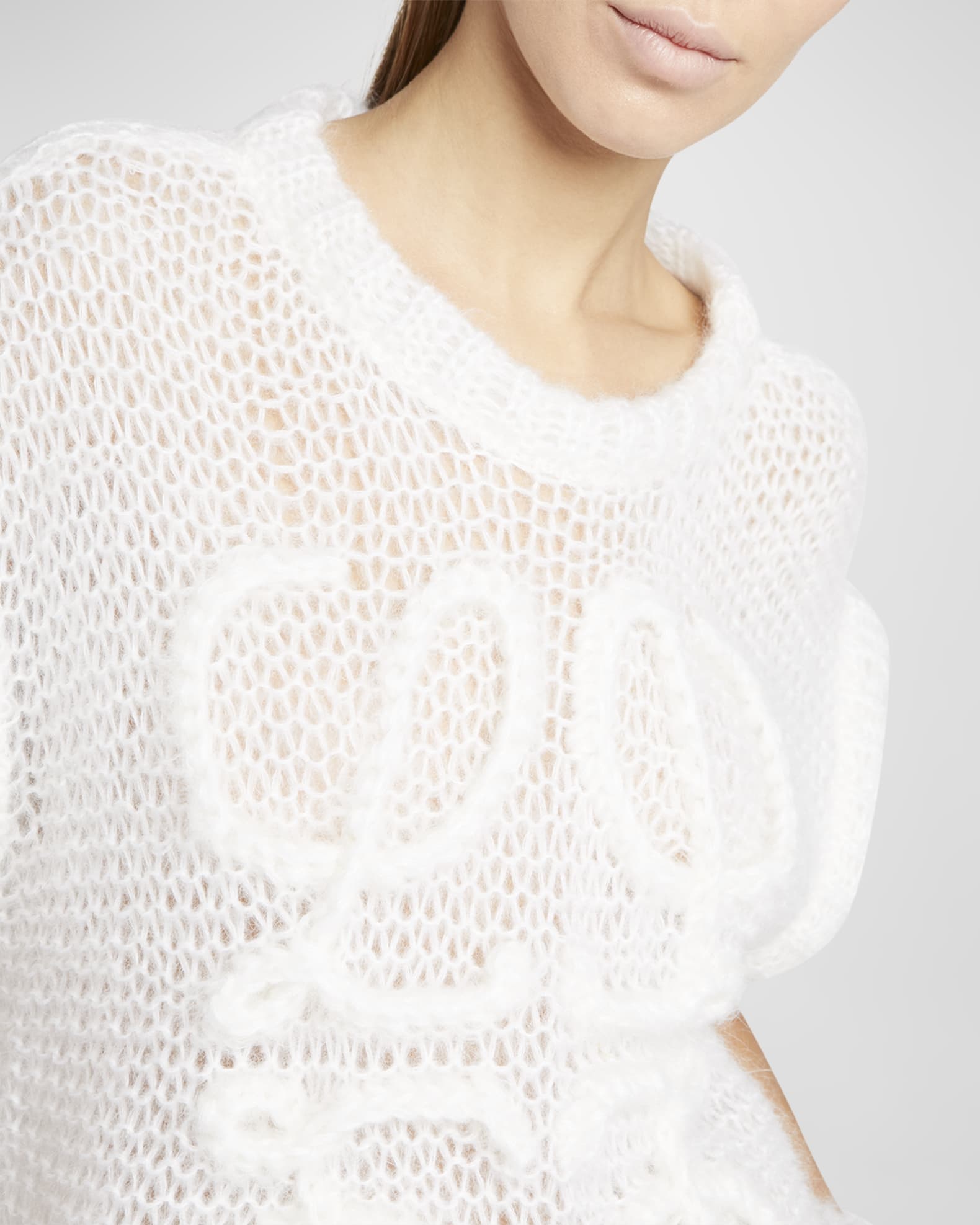 Loewe Open-Knit Wool Vest with Anagram Detail | Neiman Marcus