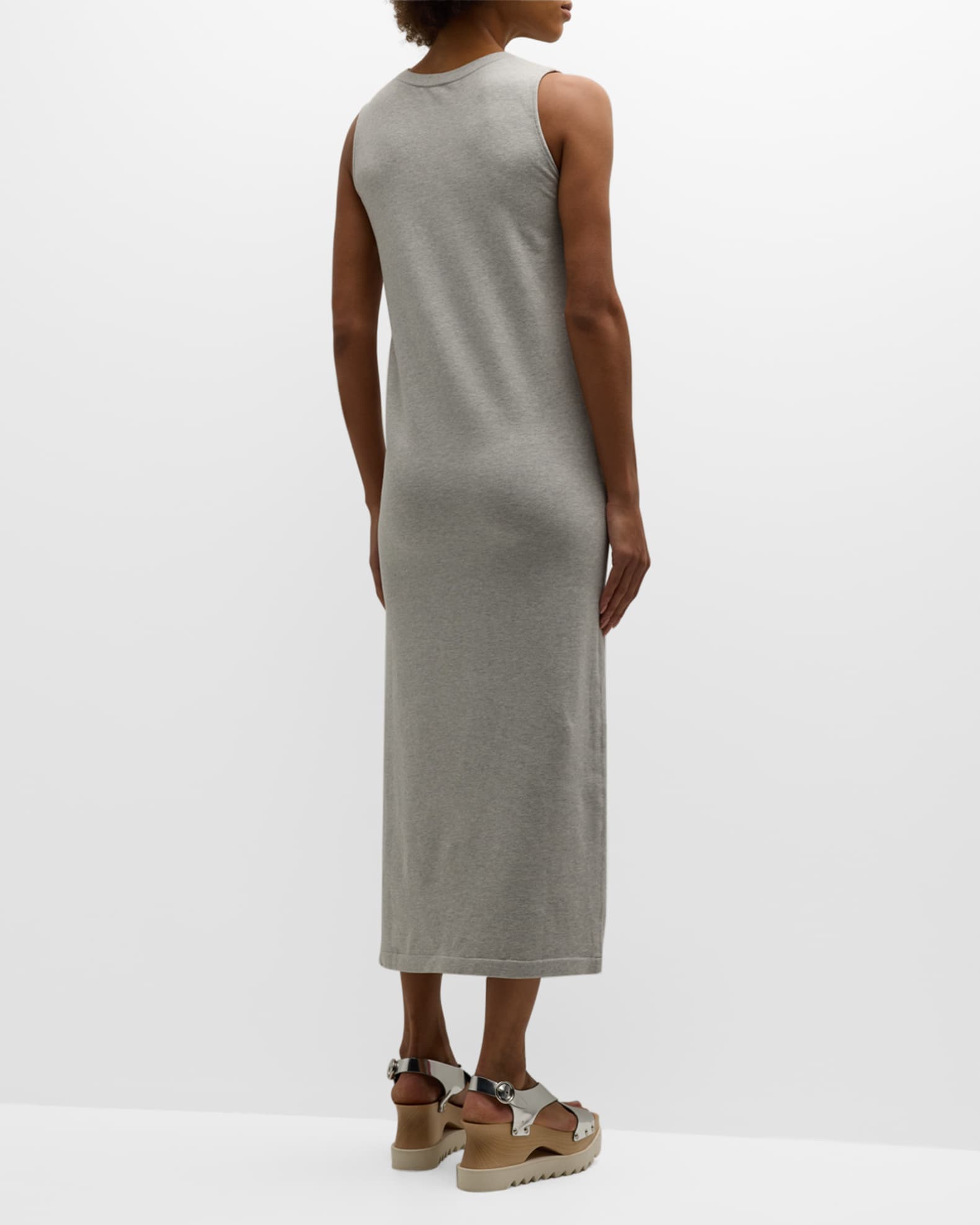 Norma Kamali Sleeveless Tailored Terry Side-Slit Gown | Neiman Marcus