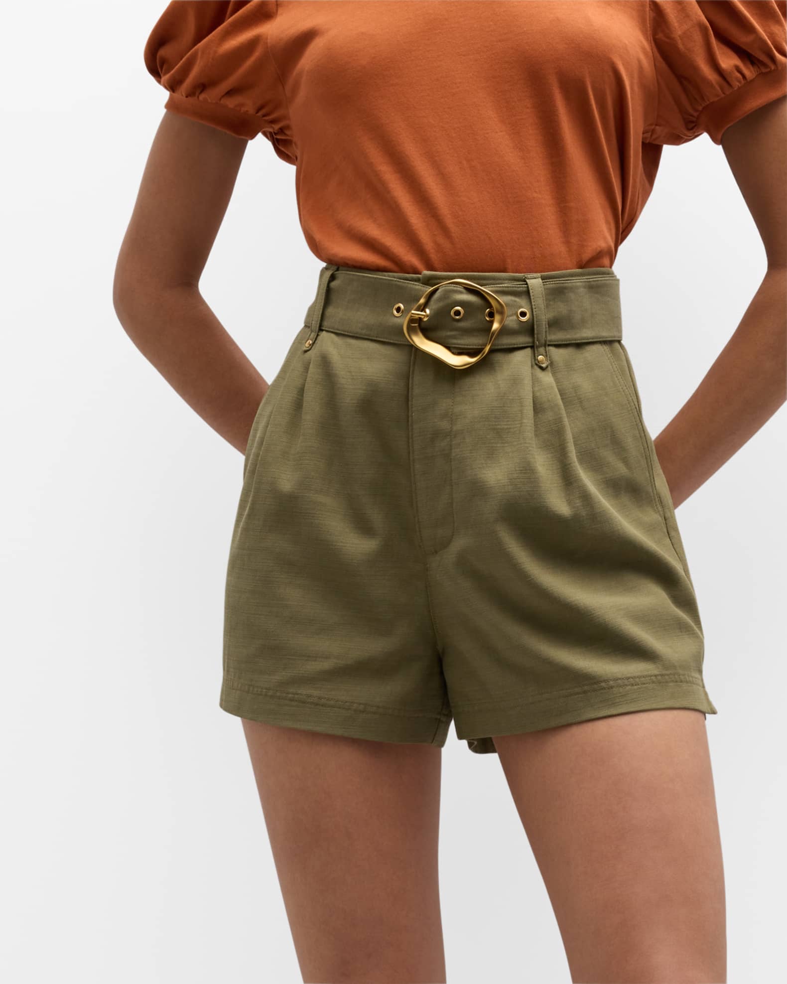PAIGE Neva Belted Shorts | Neiman Marcus
