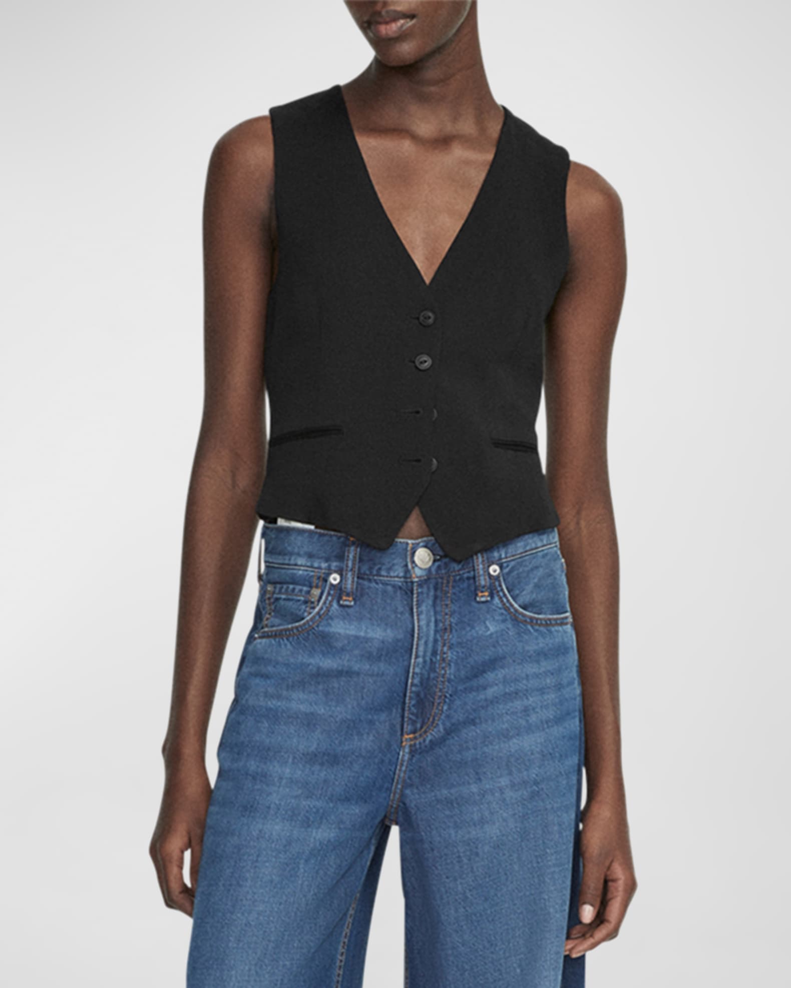 Rag & Bone Priya Crepe Suiting Vest | Neiman Marcus