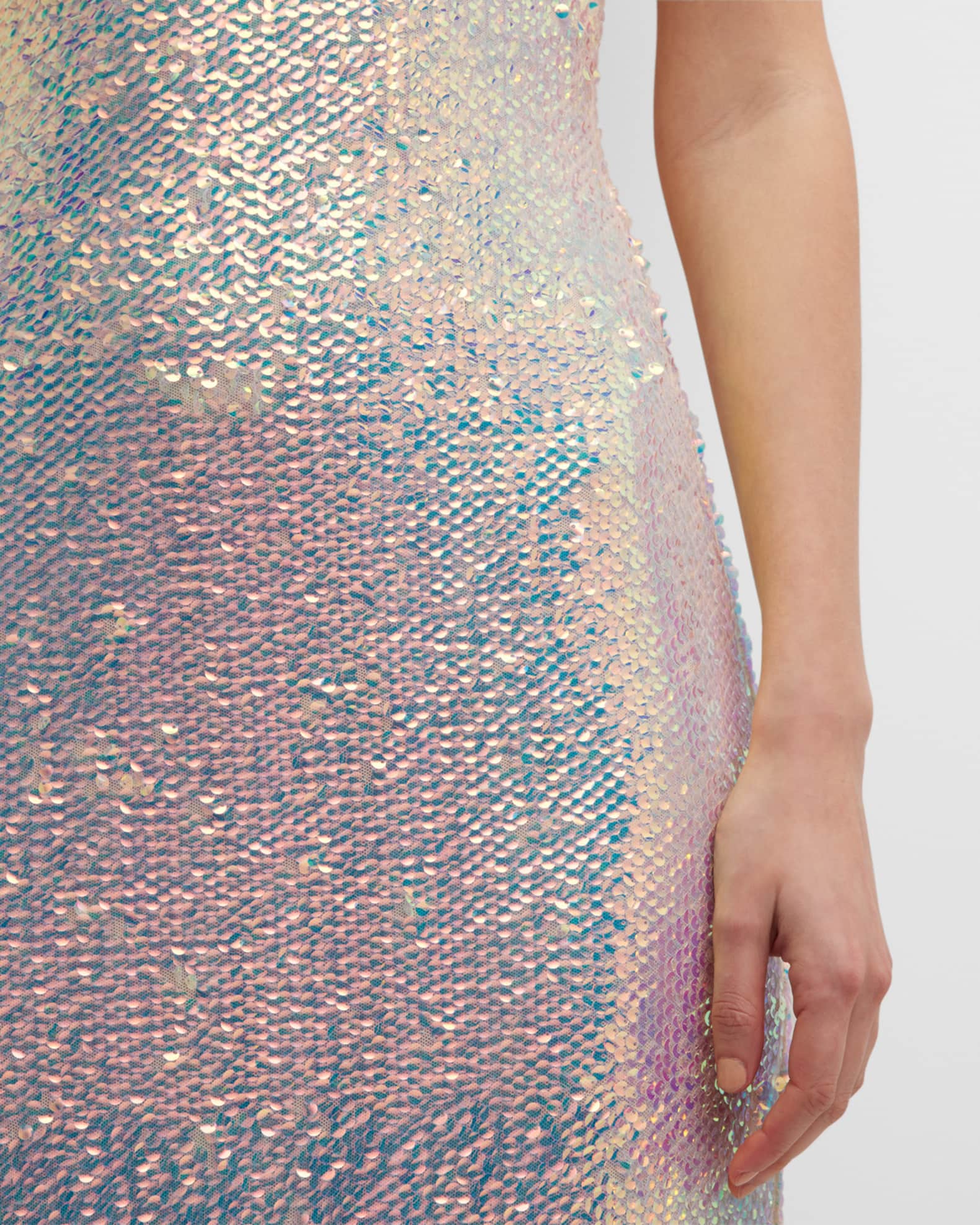 Liv Foster Sleeveless Cowl-Neck Sequin Column Gown | Neiman Marcus