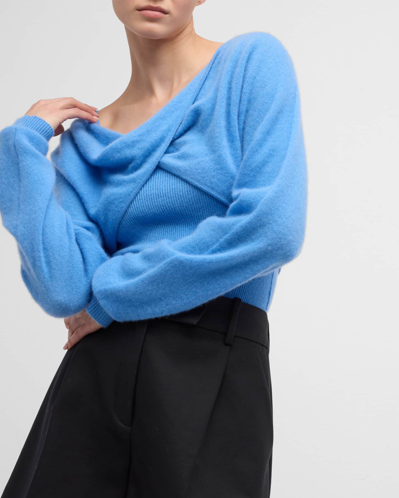 Naadam Cashmere Cowl-Neck Bolero Sweater | Neiman Marcus