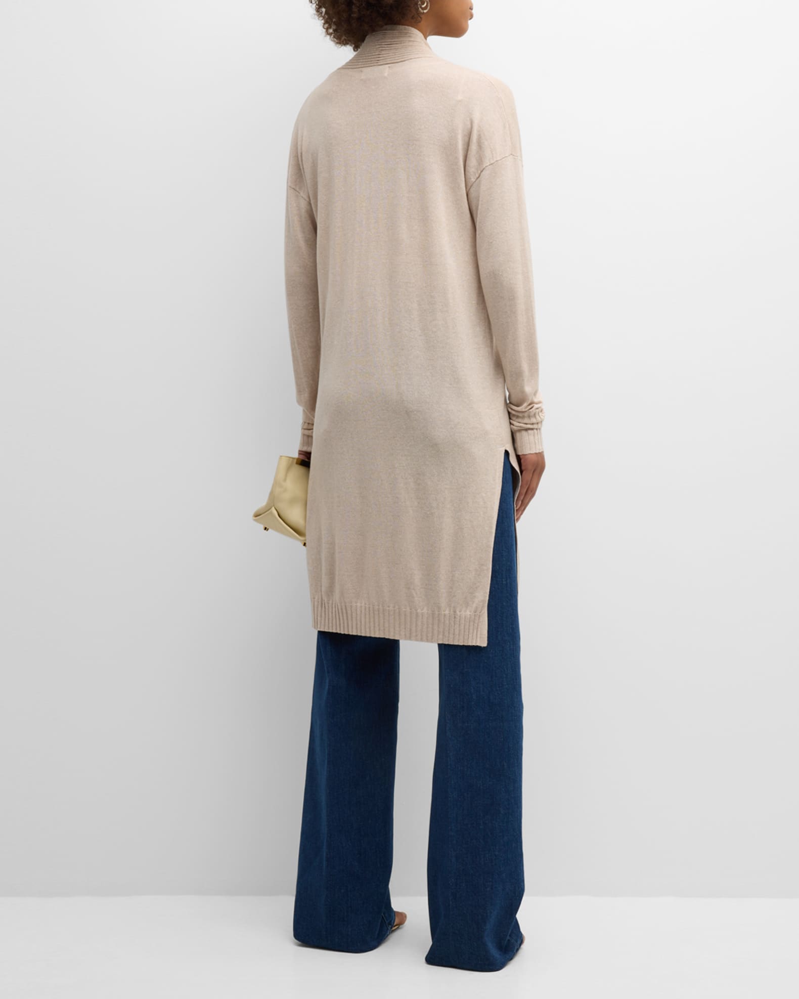 Naadam Open-Front Side-Slit Duster Cardigan | Neiman Marcus