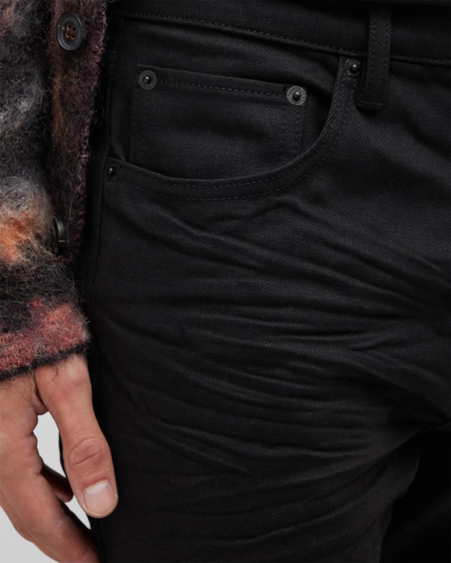 PURPLE Men's P005 Black Raw Slim-Fit Jeans | Neiman Marcus