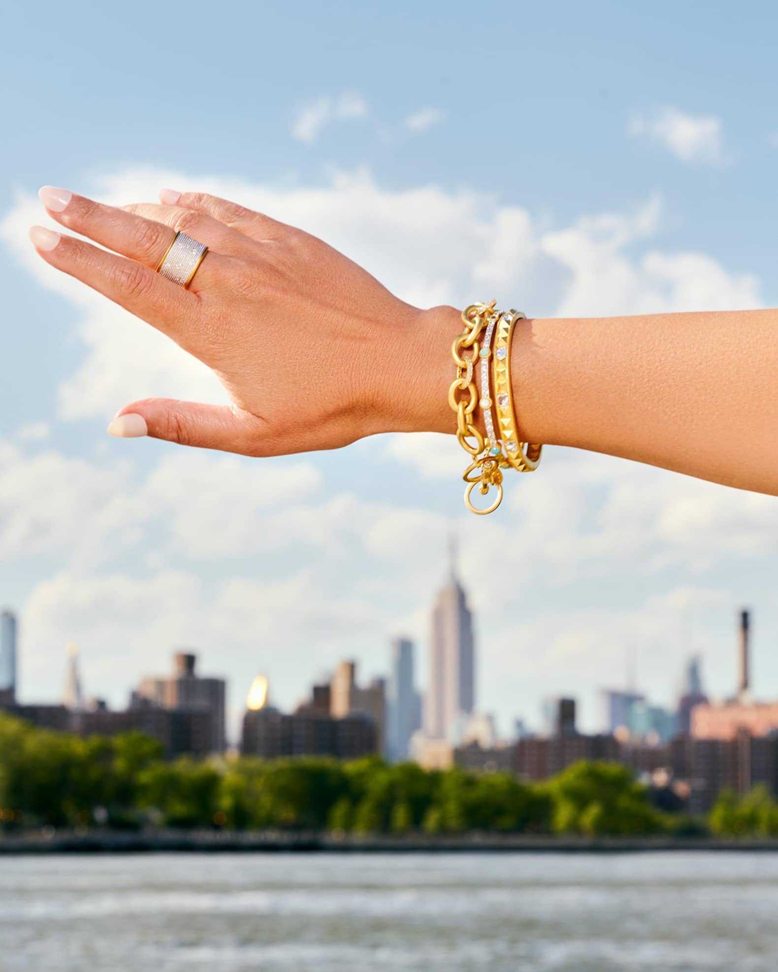 Freida Rothman Shades of Hope Cuff with Mother-of-Pearl and Turquoise ...