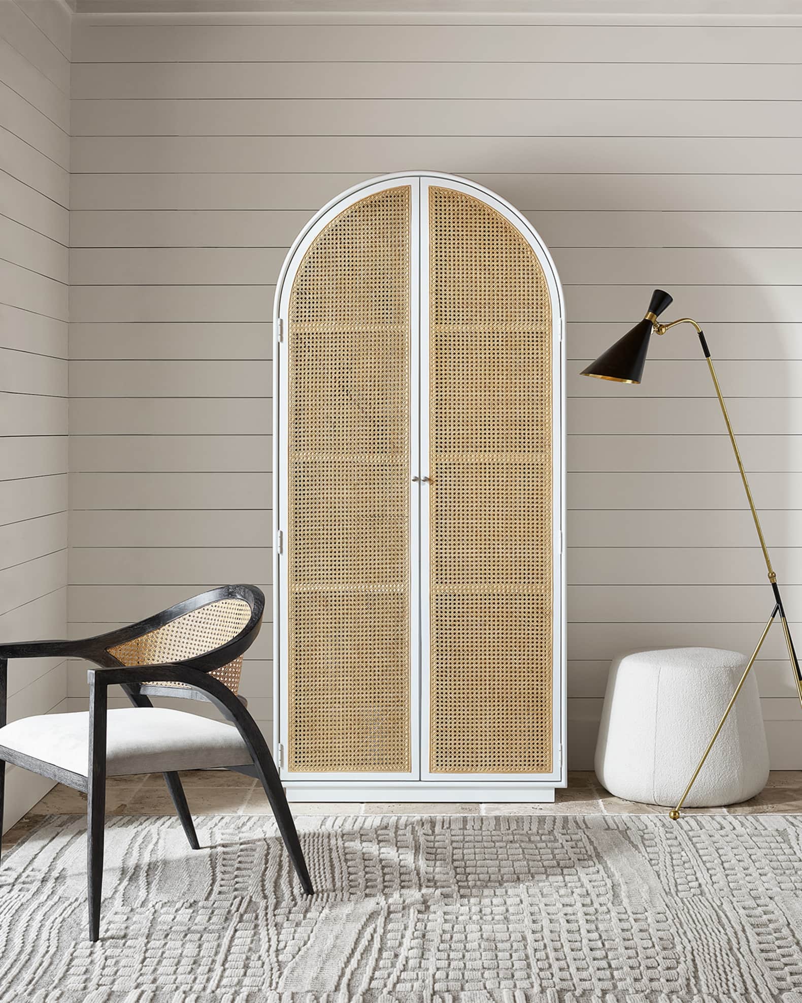 Universal Furniture Nomad Tall Cane Cabinet | Neiman Marcus