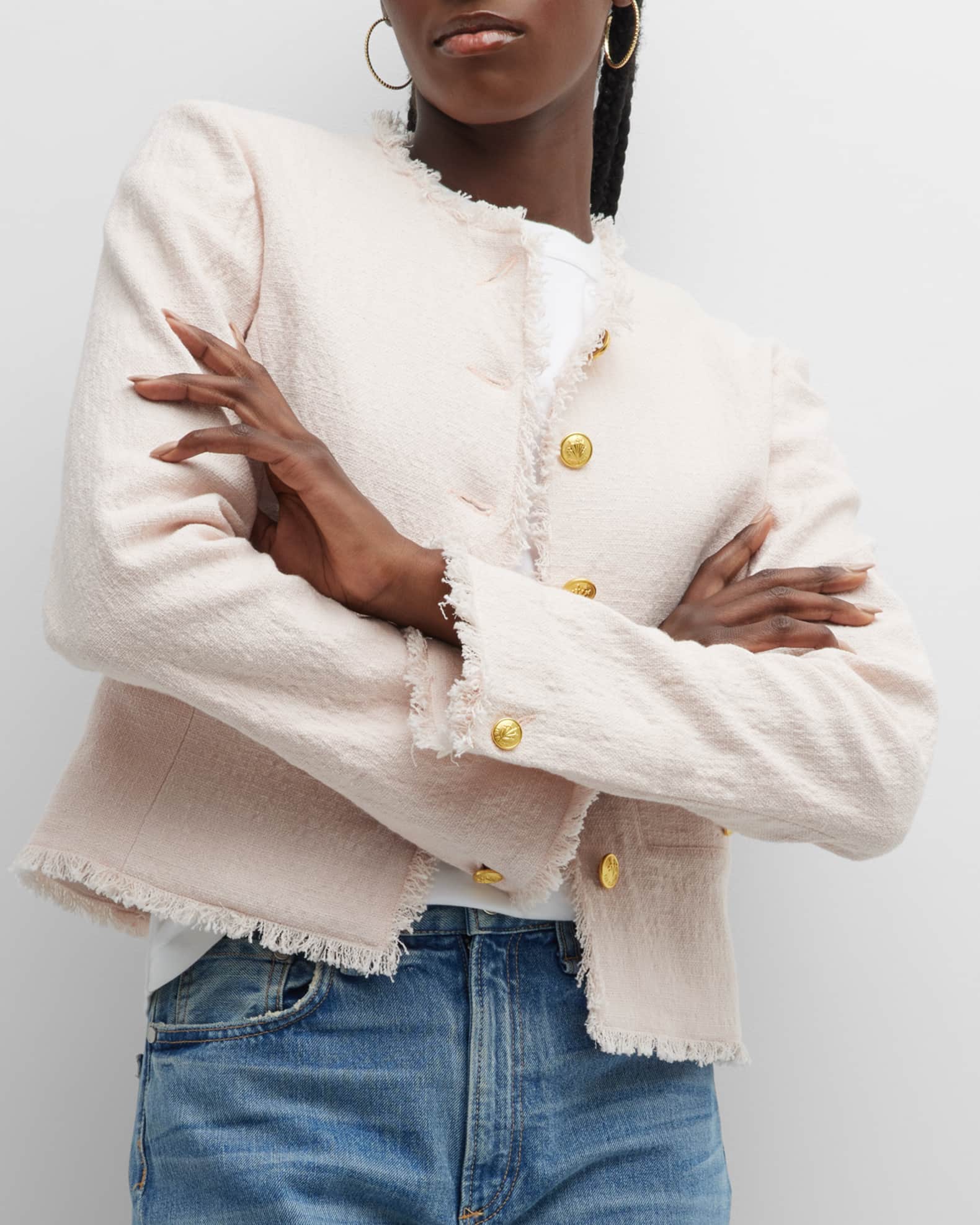 Rag & Bone Carmen Tweed Fringe Jacket | Neiman Marcus