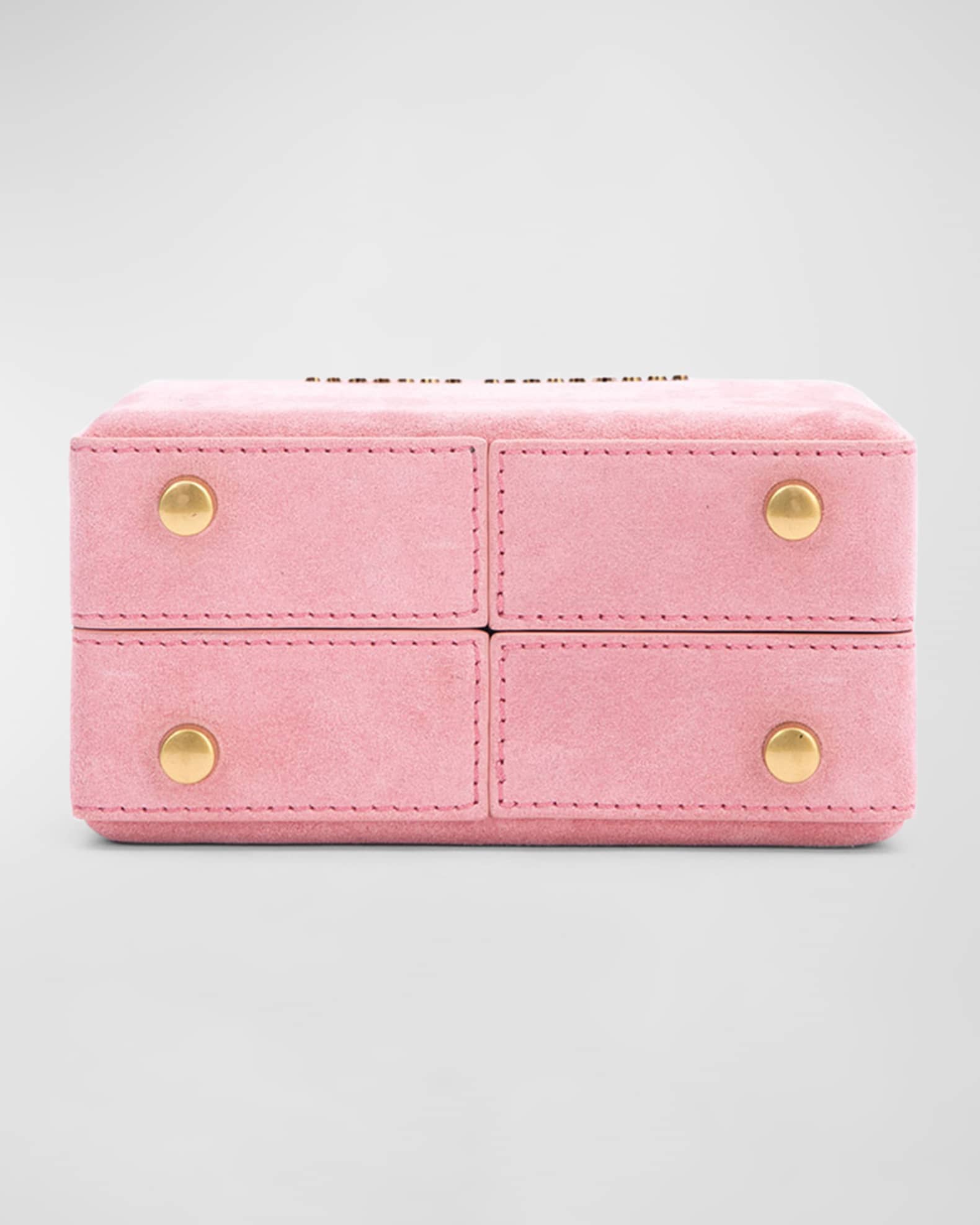 Brandon Blackwood Kendrick Mini Trunk Suede Top-Handle Bag | Neiman Marcus