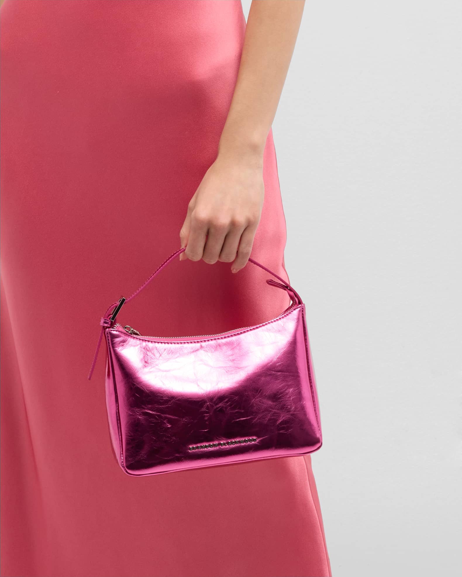 Brandon Blackwood Cortni Crushed Metallic Leather Shoulder Bag | Neiman ...