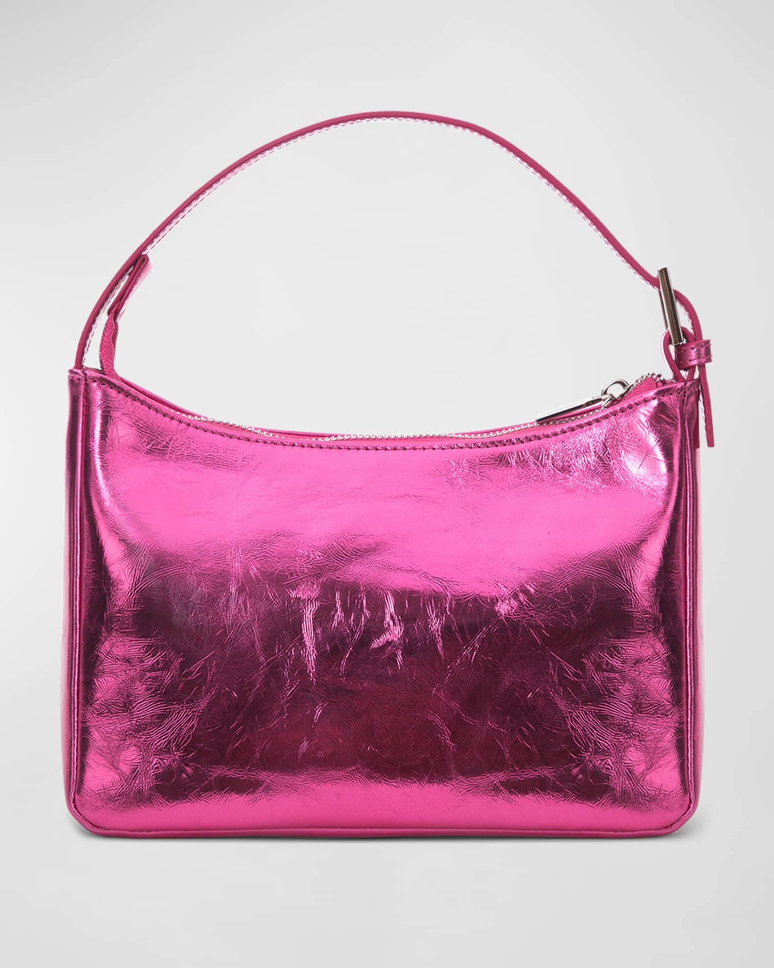 Brandon Blackwood Cortni Crushed Metallic Leather Shoulder Bag | Neiman ...