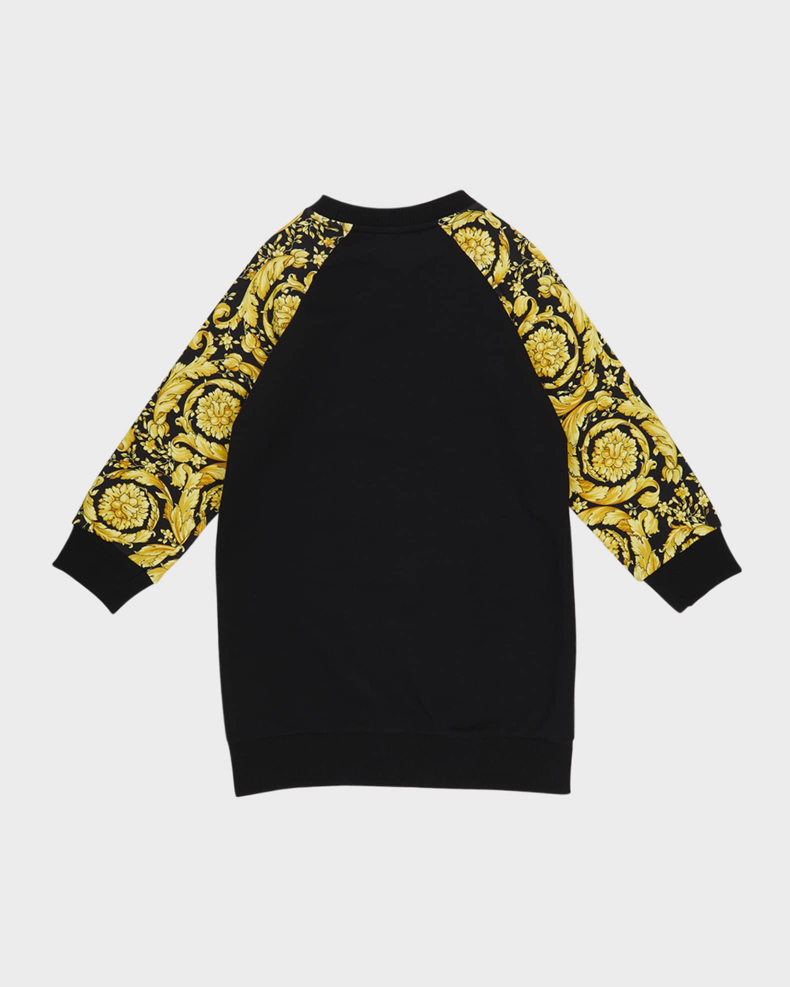 Versace Girl's Barocco-Trim Fleece Sweater Dress, Size 8-14 | Neiman Marcus