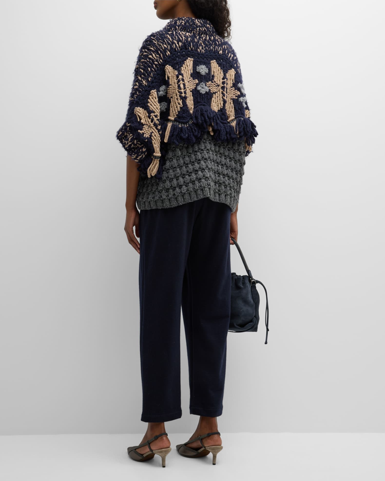 Brunello Cucinelli Cashmere Opera Cardigan with Intarsia Macrame Detail ...