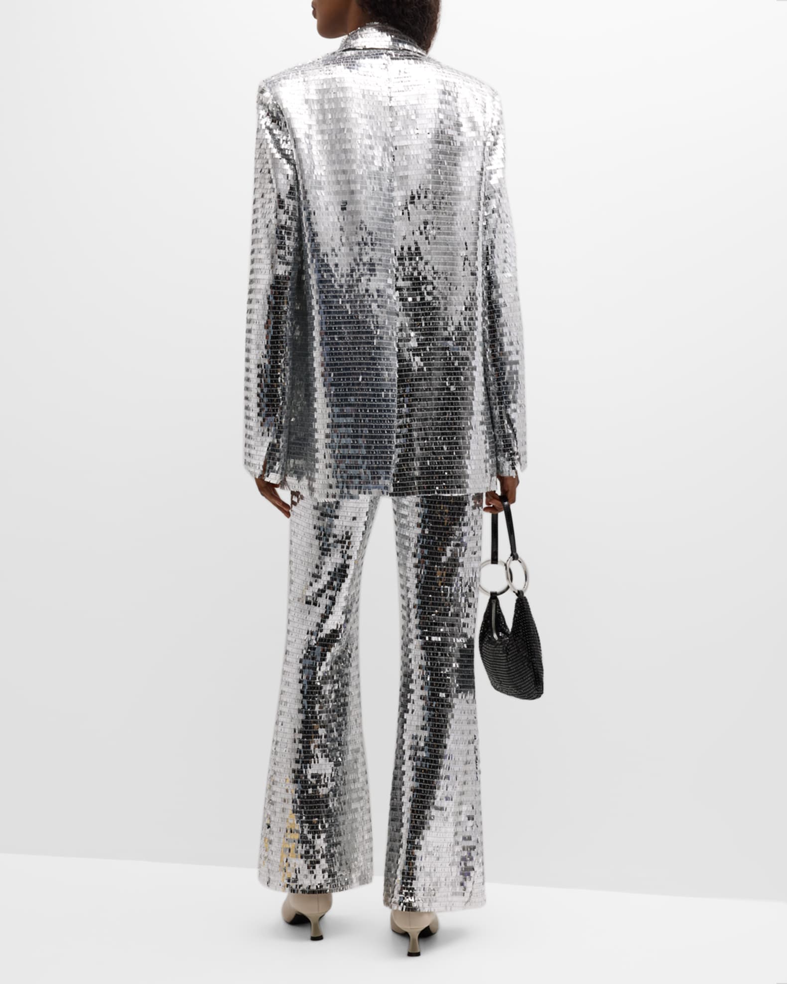 SIMONMILLER Robo Sequined High-Rise Wide-Leg Pants | Neiman Marcus