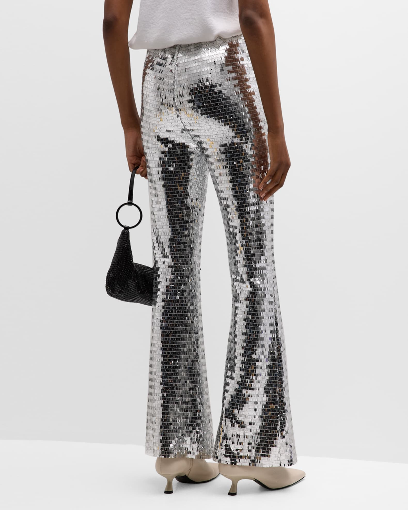 SIMONMILLER Robo Sequined High-Rise Wide-Leg Pants | Neiman Marcus