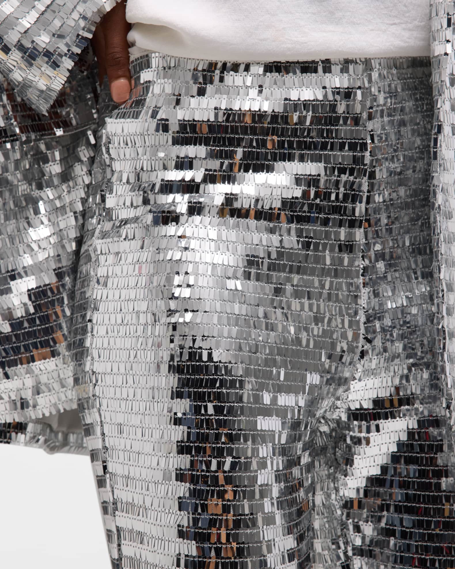 SIMONMILLER Robo Sequined High-Rise Wide-Leg Pants | Neiman Marcus