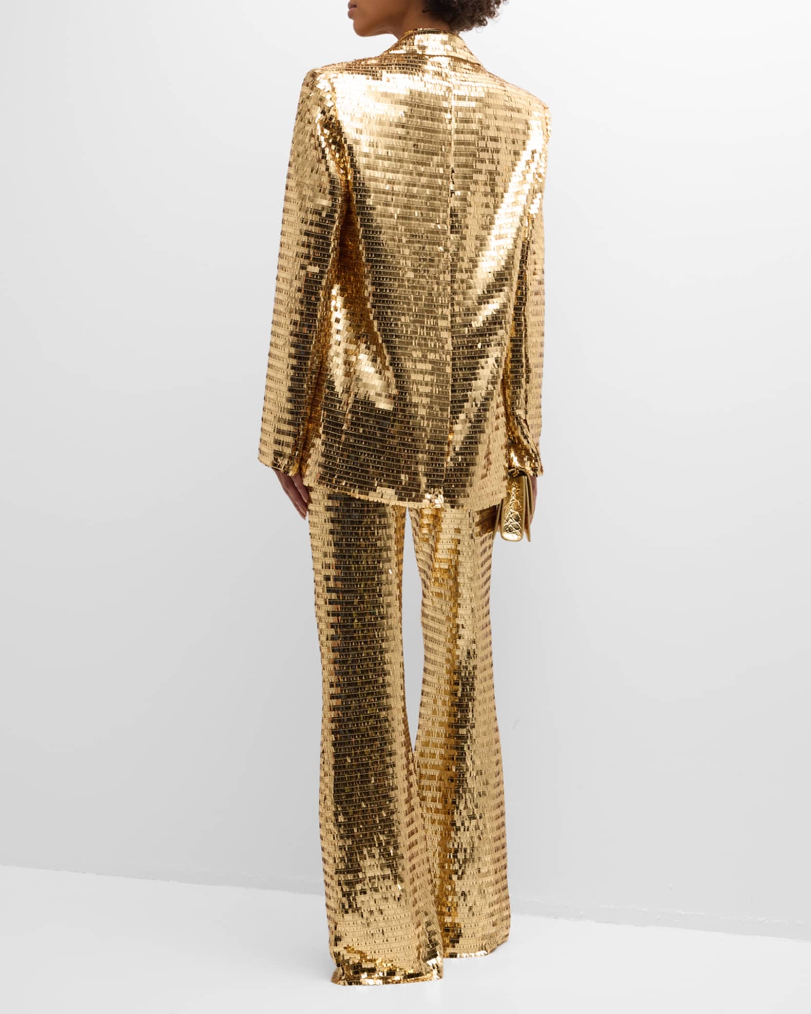 SIMONMILLER Robo Sequined High-Rise Wide-Leg Pants | Neiman Marcus