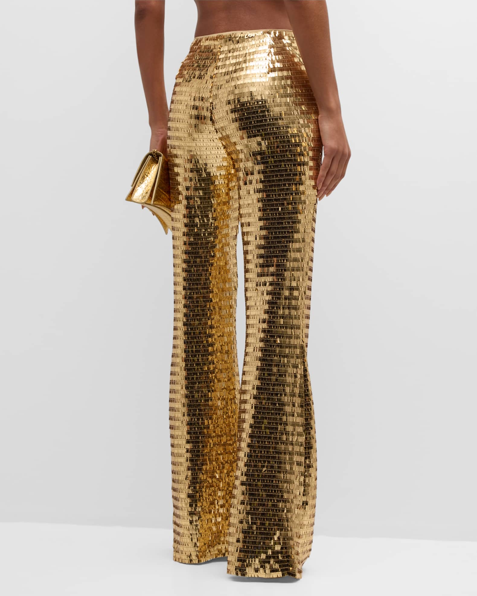 SIMONMILLER Robo Sequined High-Rise Wide-Leg Pants | Neiman Marcus