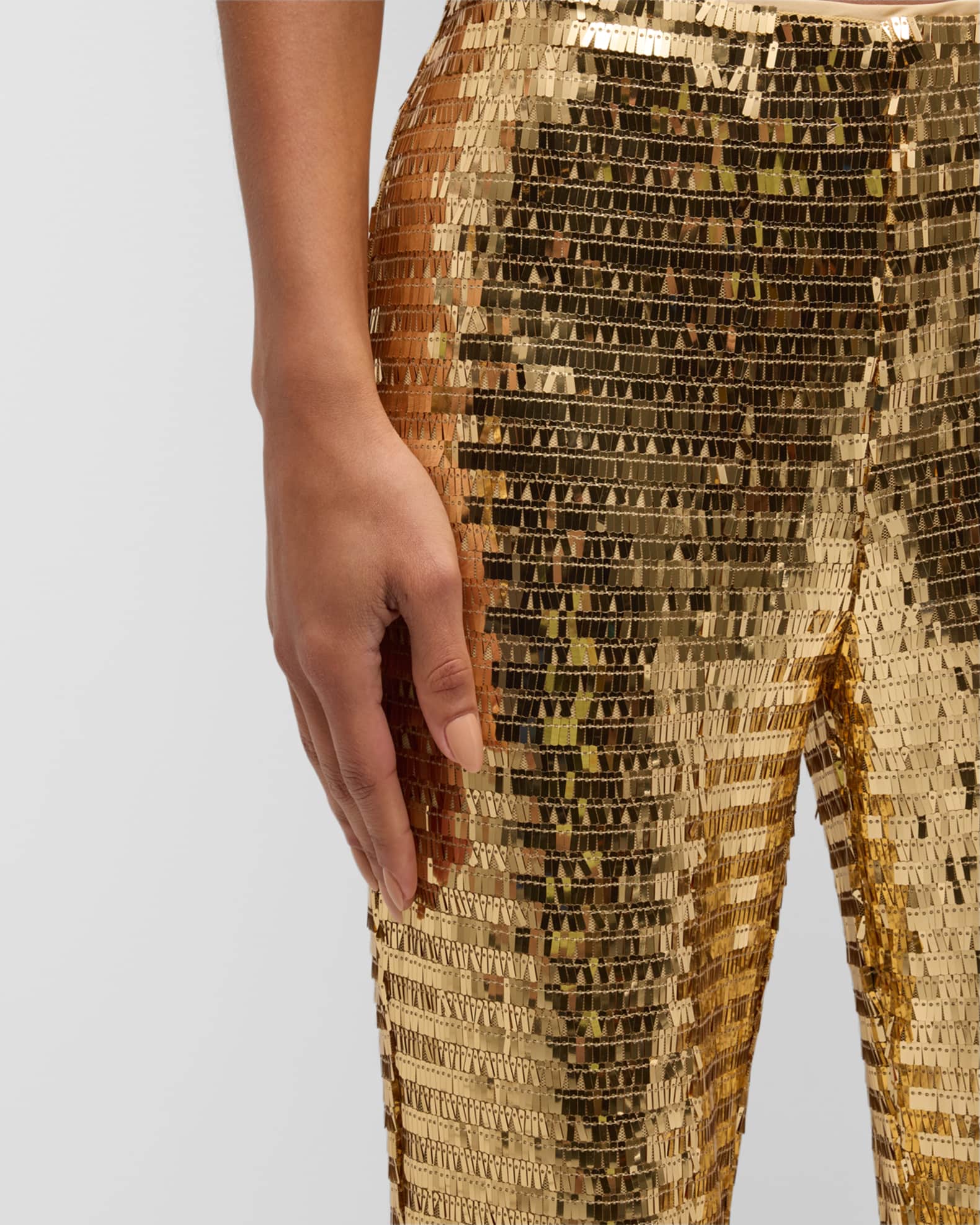 SIMONMILLER Robo Sequined High-Rise Wide-Leg Pants | Neiman Marcus