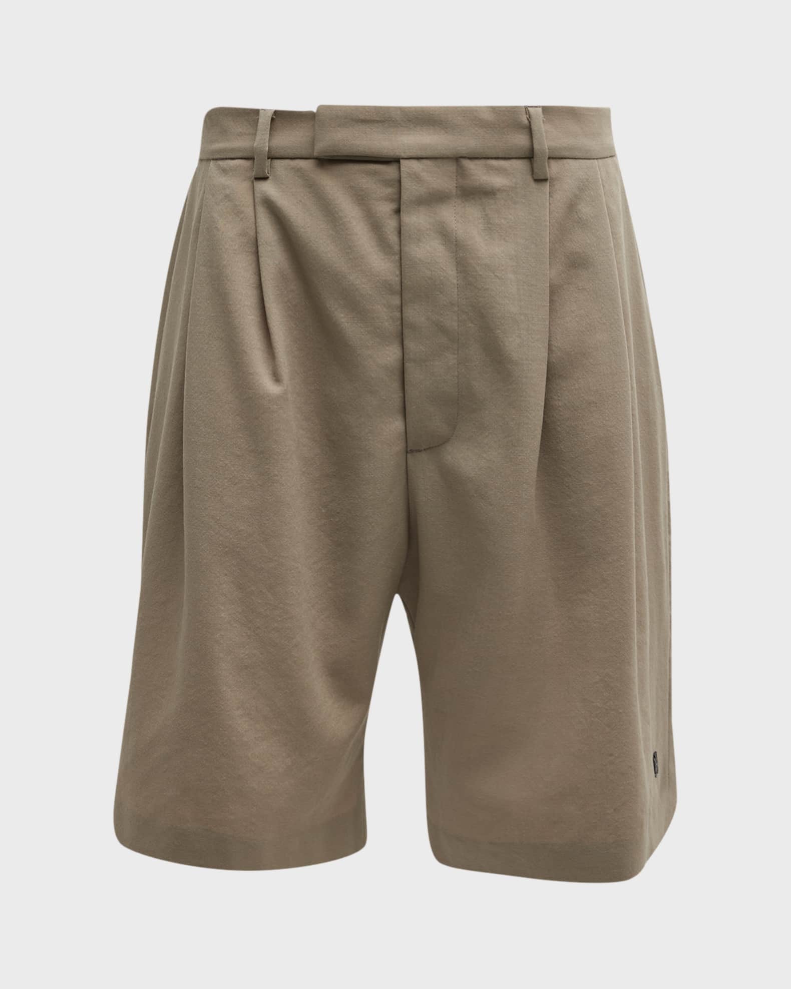 Amiri Men's Double-Pleated Wool Shorts | Neiman Marcus