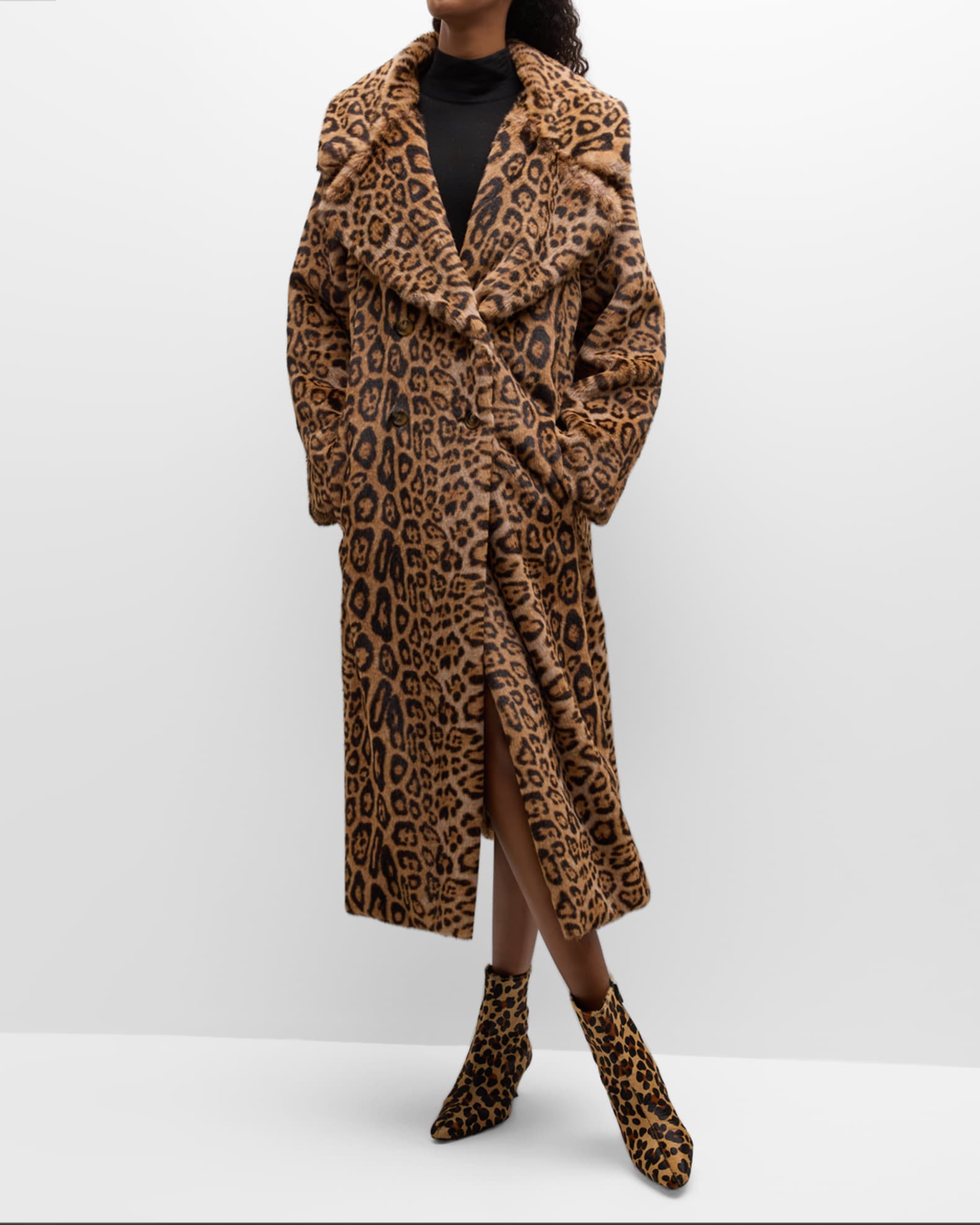 SIMONMILLER Jetz Cheetah Faux-Fur Coat | Neiman Marcus