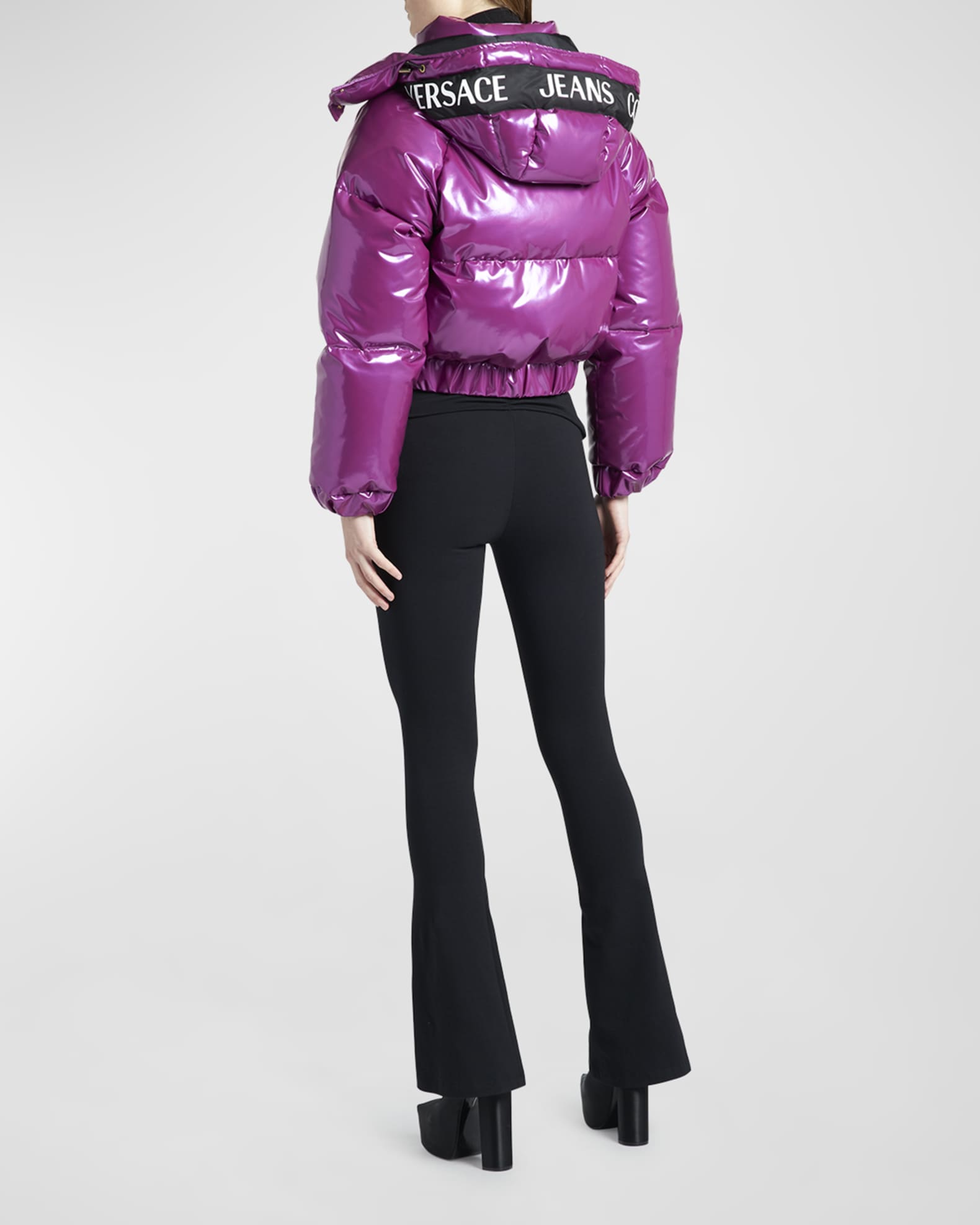 Versace Jeans Couture Cropped Down Puffer Jacket | Neiman Marcus