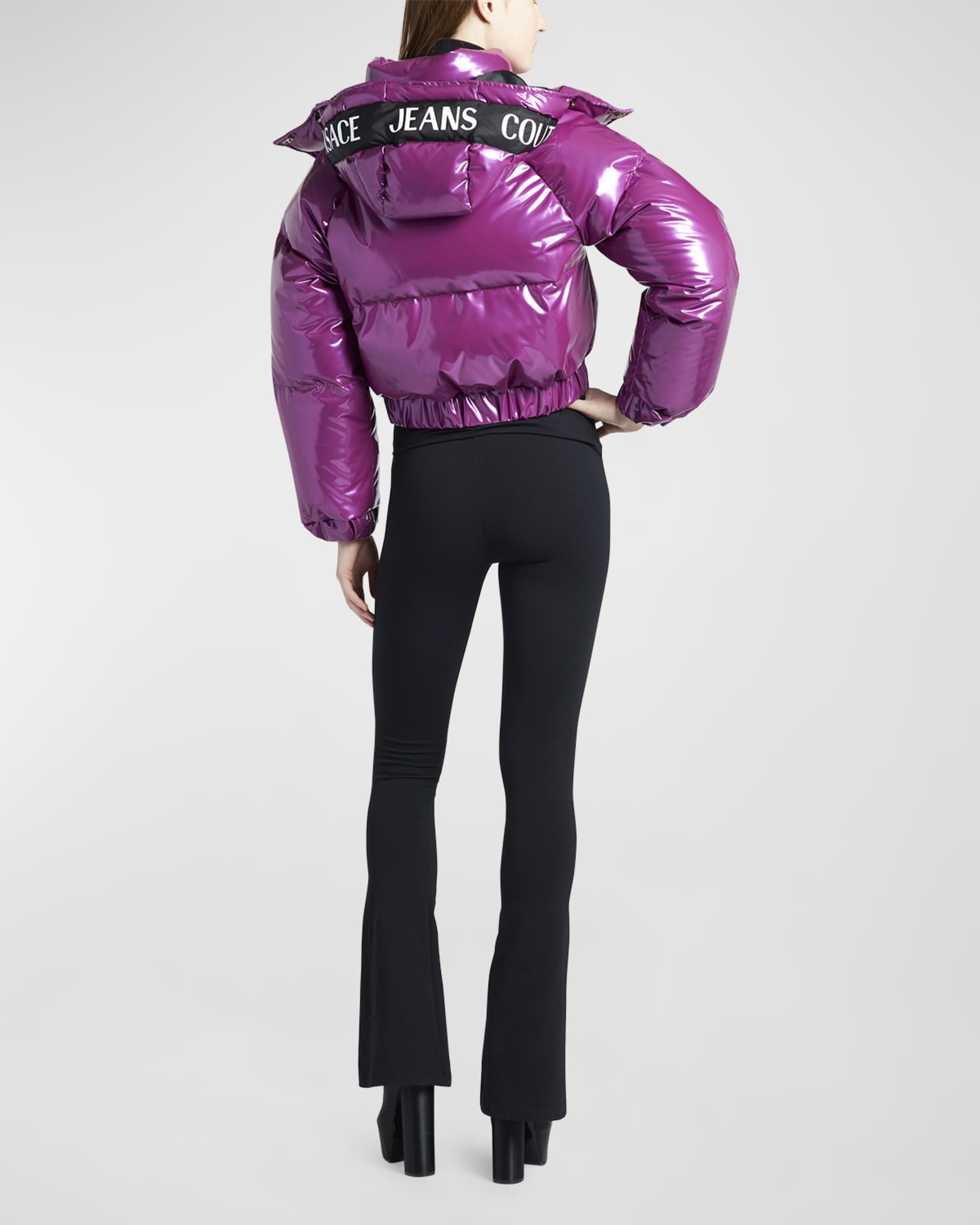 Versace Jeans Couture Cropped Down Puffer Jacket | Neiman Marcus